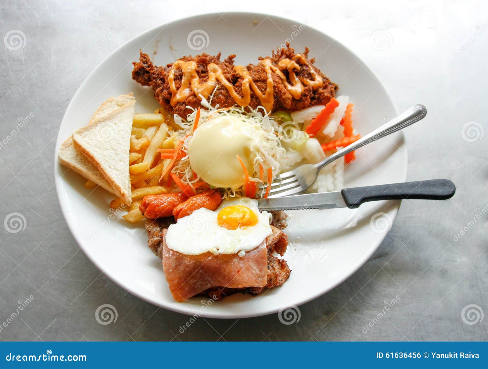 Steak menu for lunch stock photo. Image of bread, fish - 61636456