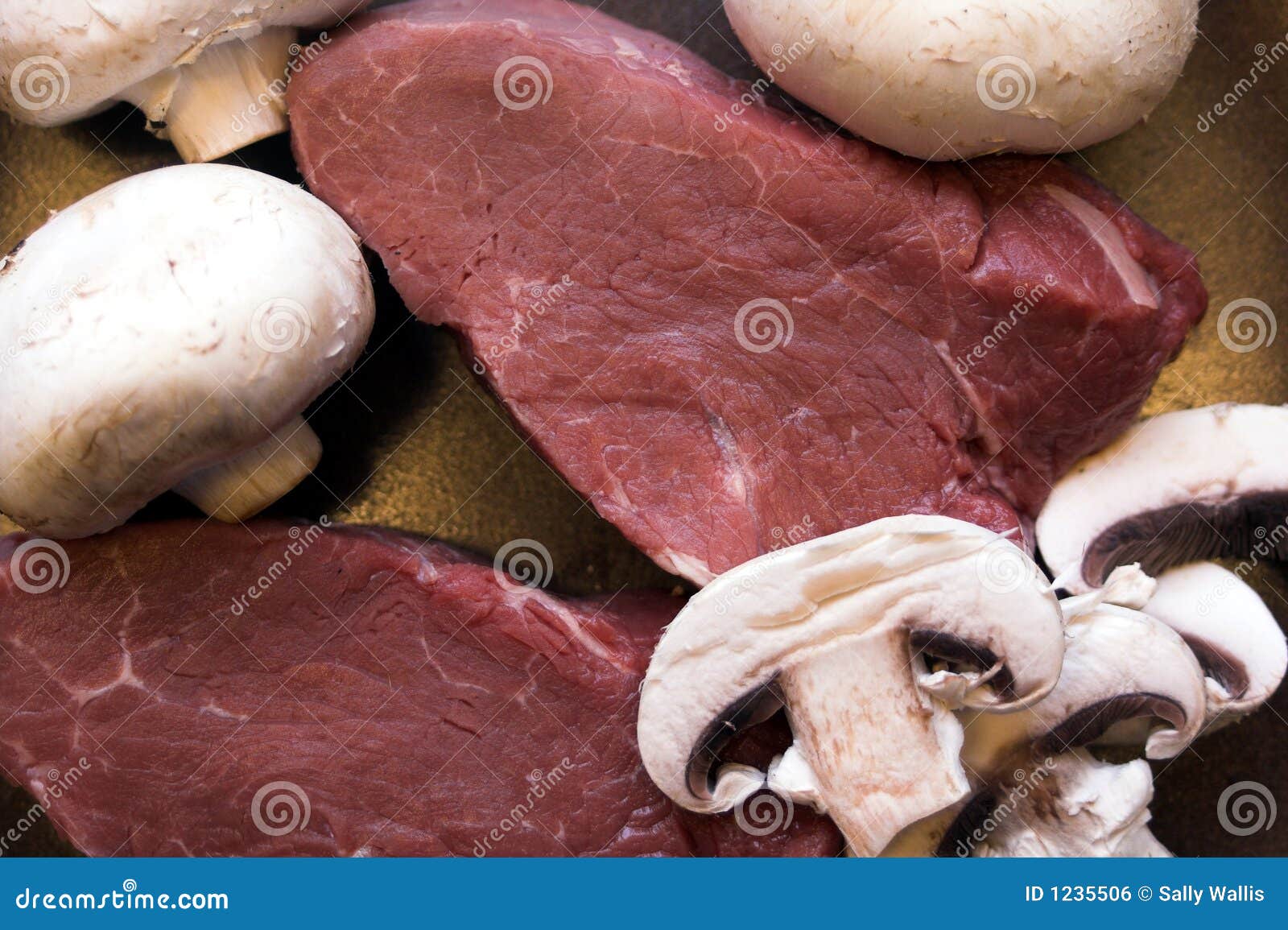 Steak & Mushrooms stock photo. Image of thick, food - 1235506