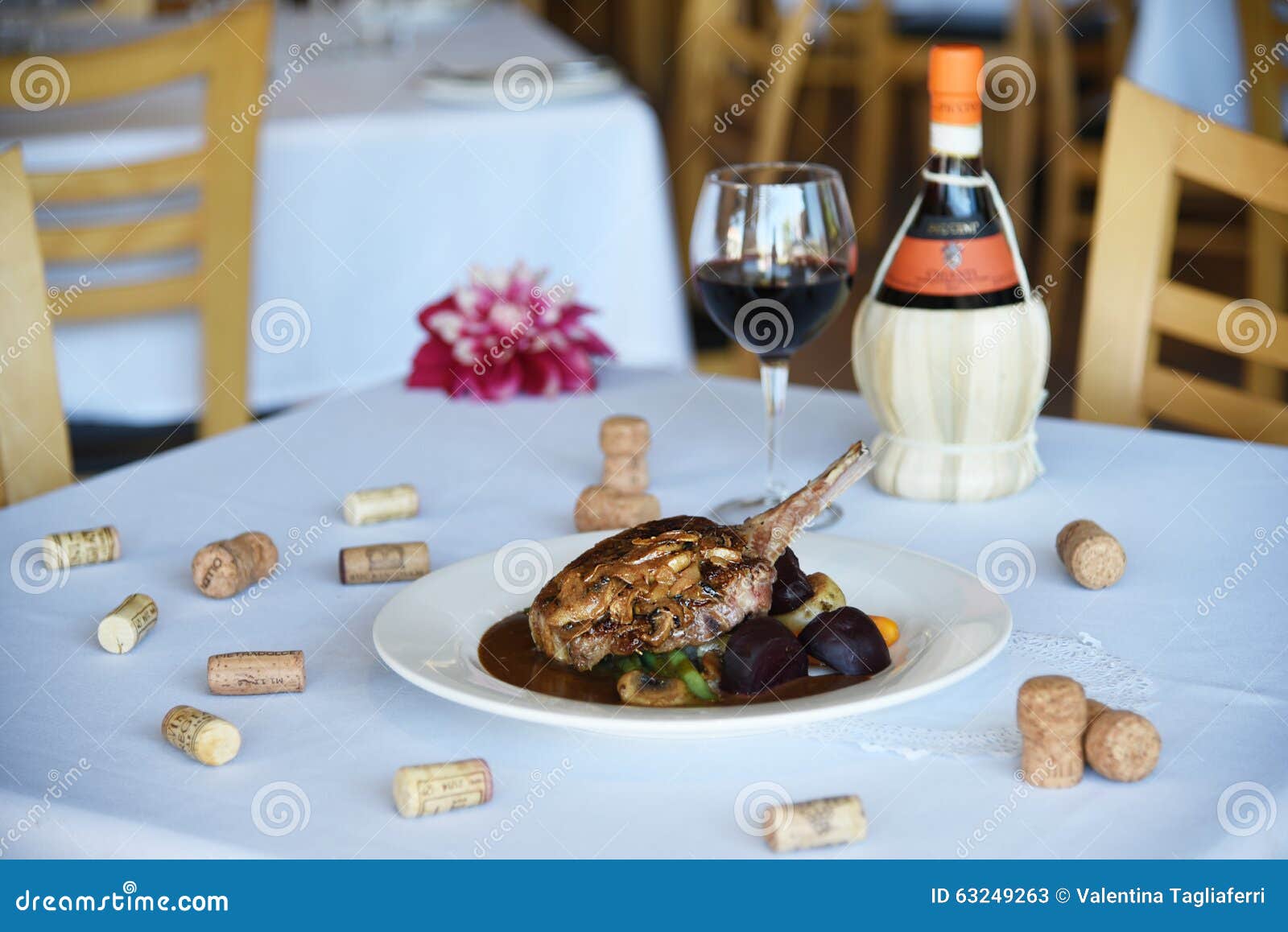 Steak with Mushrooms and Beetroot in the Restaurant Stock Image - Image ...