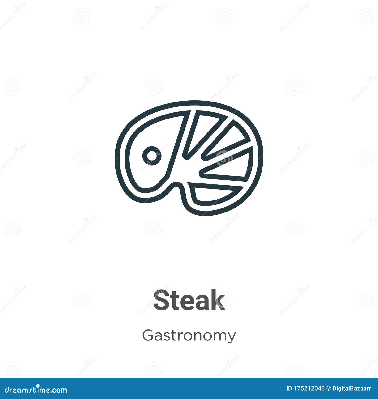 Steak Outline Vector Icon. Thin Line Black Steak Icon, Flat Vector ...
