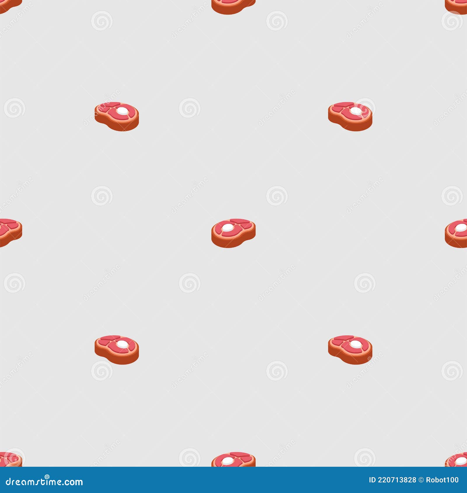 Steak Pattern Seamless. Beefsteak Piece of Meat Background Stock Vector ...