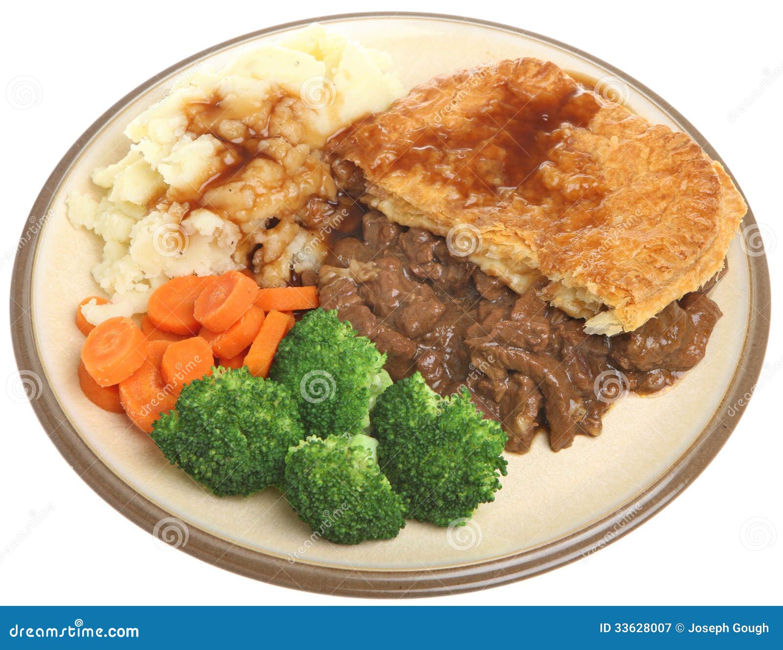 Steak Pie Dinner Plate stock image. Image of meal, broccoli - 33628007