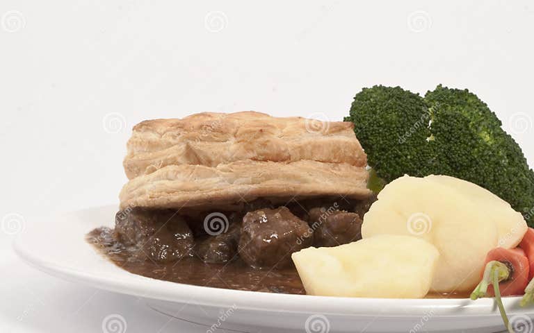Steak Pie and Veg Dinner stock photo. Image of vitamins - 19171540