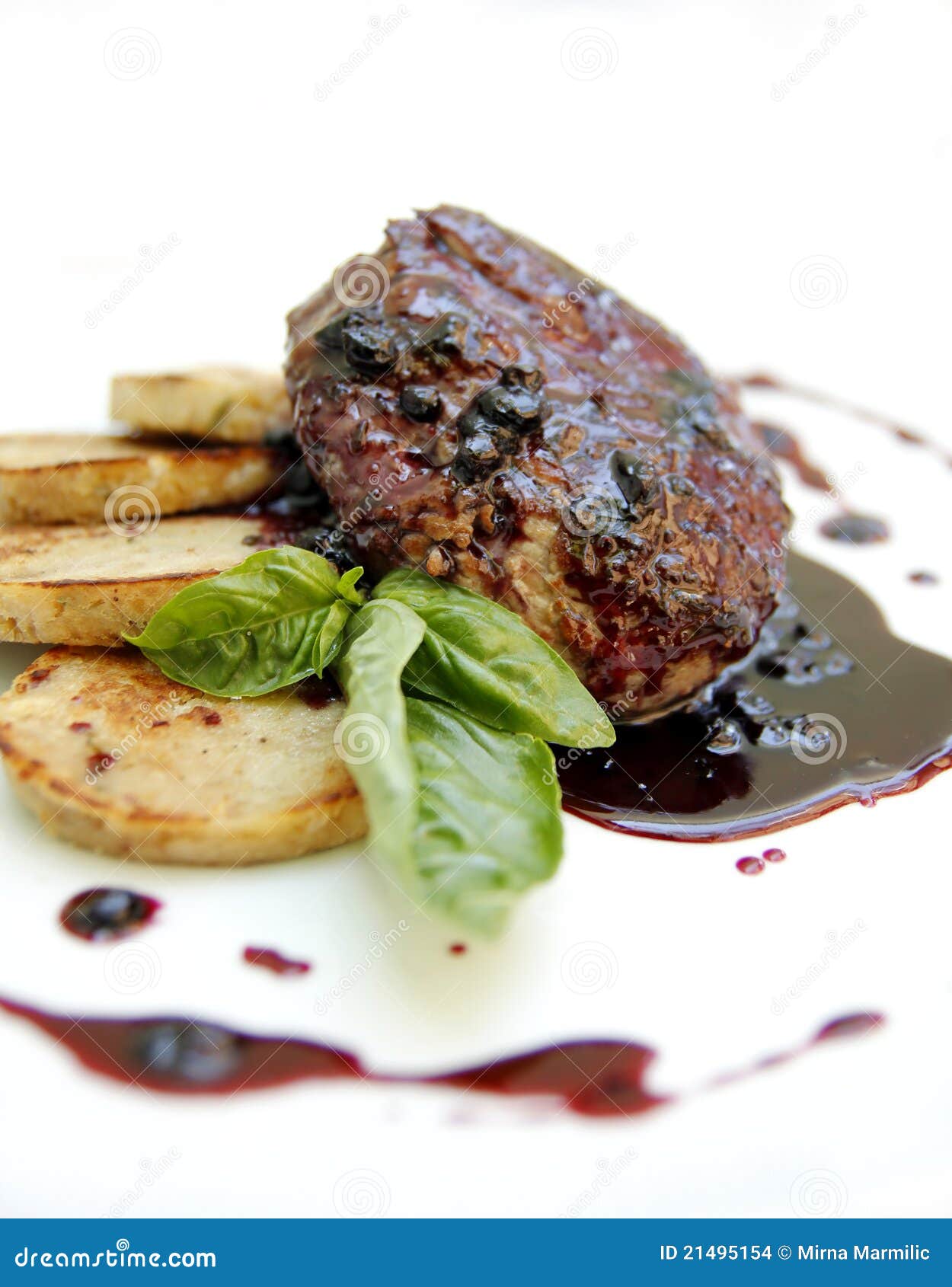 Steak on plate stock photo. Image of delicatessen, beef - 21495154