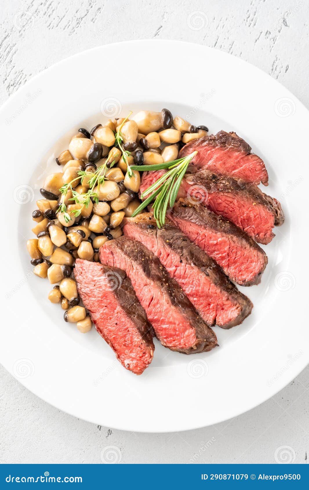Steak Rib Eye with Mushrooms Stock Image - Image of medium, ribeye ...