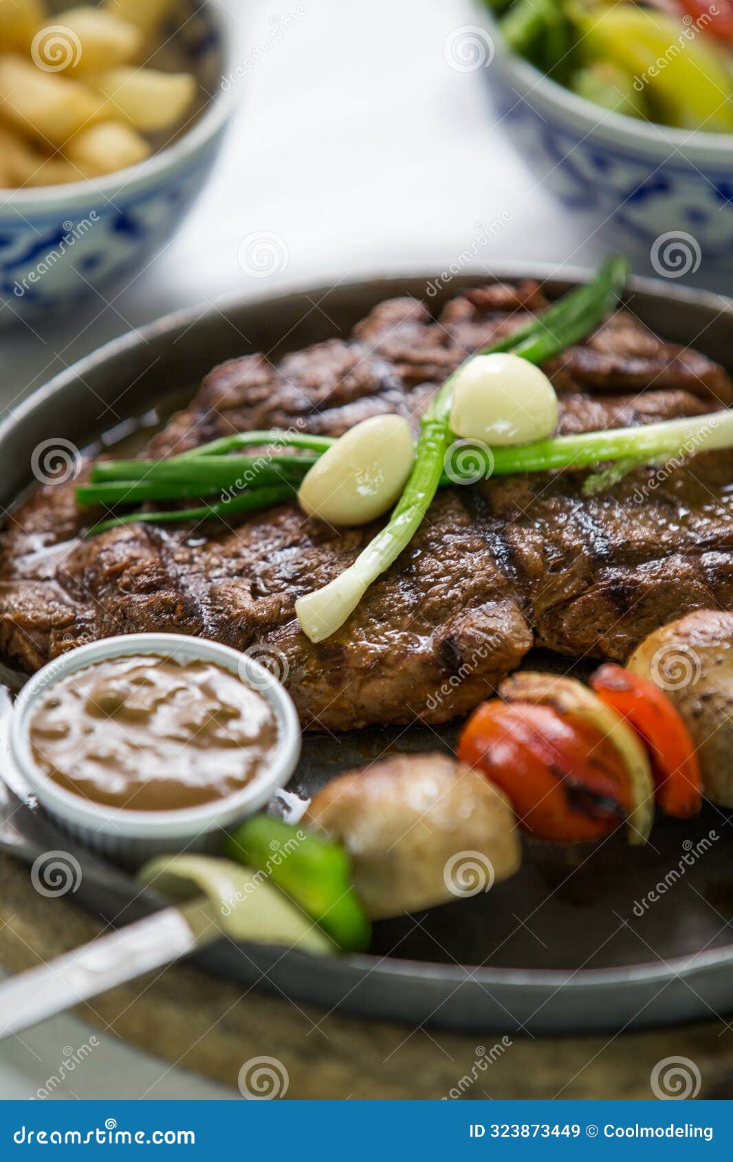 Steak Served on a Plate Menu Shoot Middle Eastern Style Stock Image ...