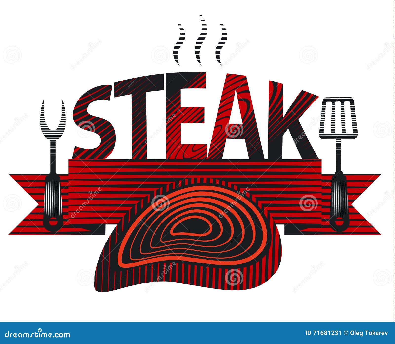 Steak sign and logo stock illustration. Illustration of element - 71681231
