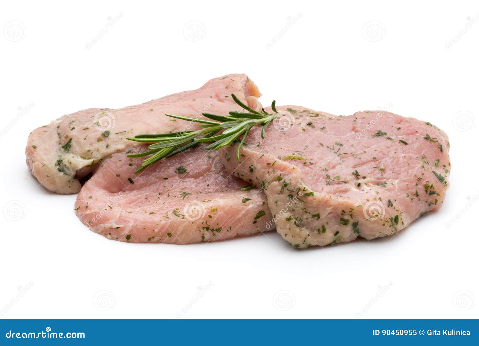 Steak with Spices on White Background. Stock Image - Image of beef ...