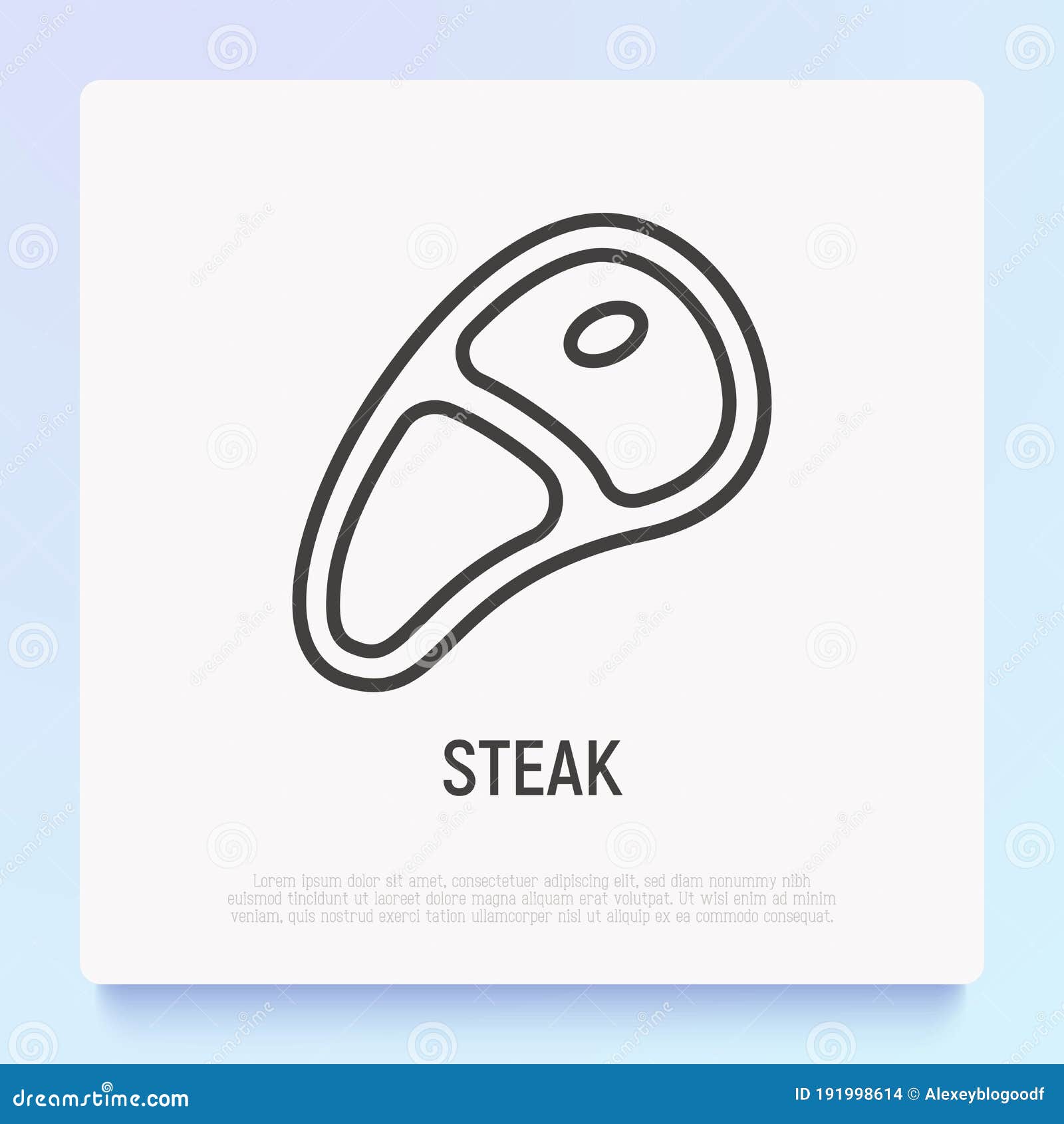 Steak Thin Line Icon. Modern Vector Illustration of Beef Meat Stock ...
