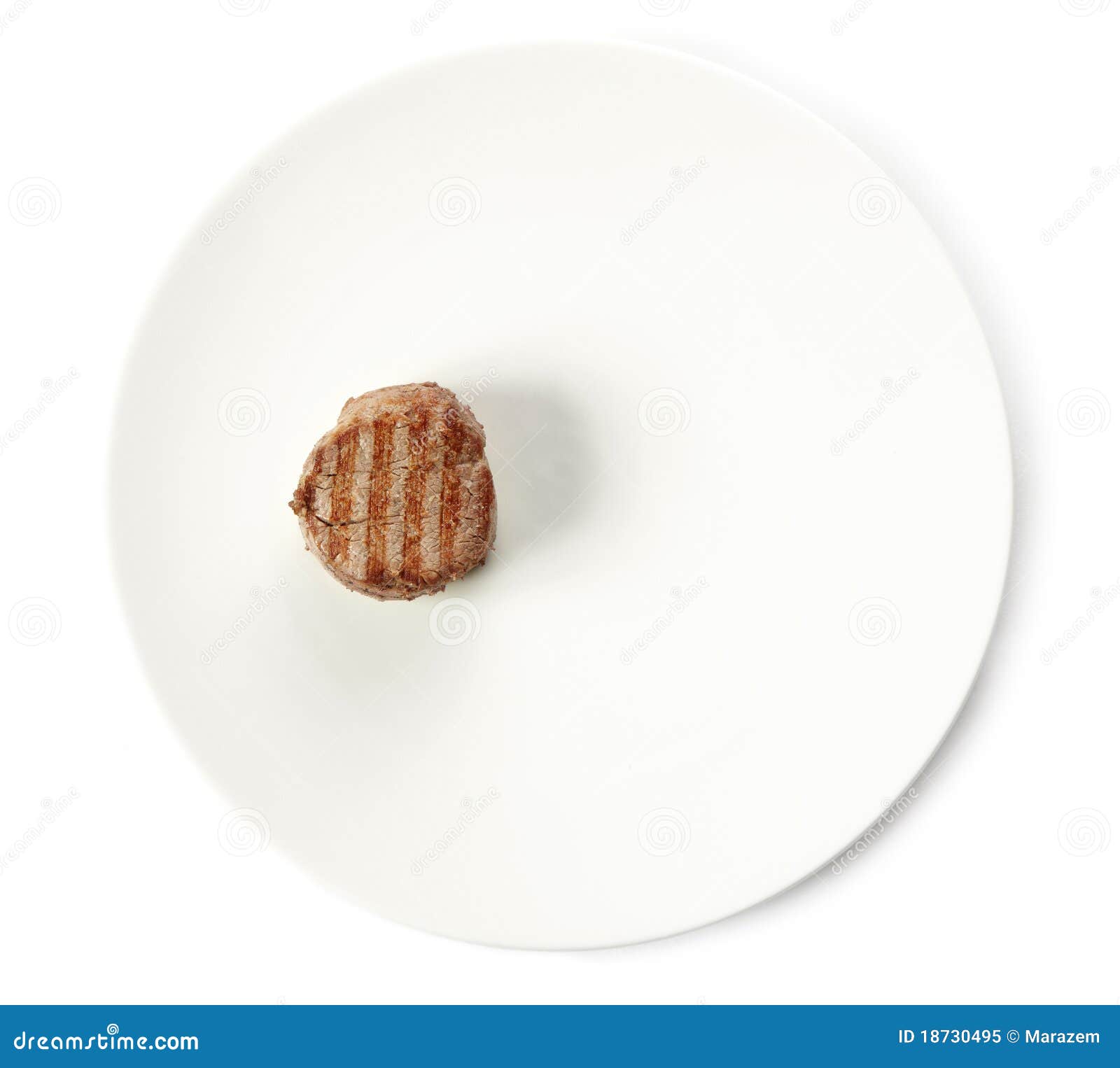 Steak on white plate stock image. Image of small, closeup - 18730495