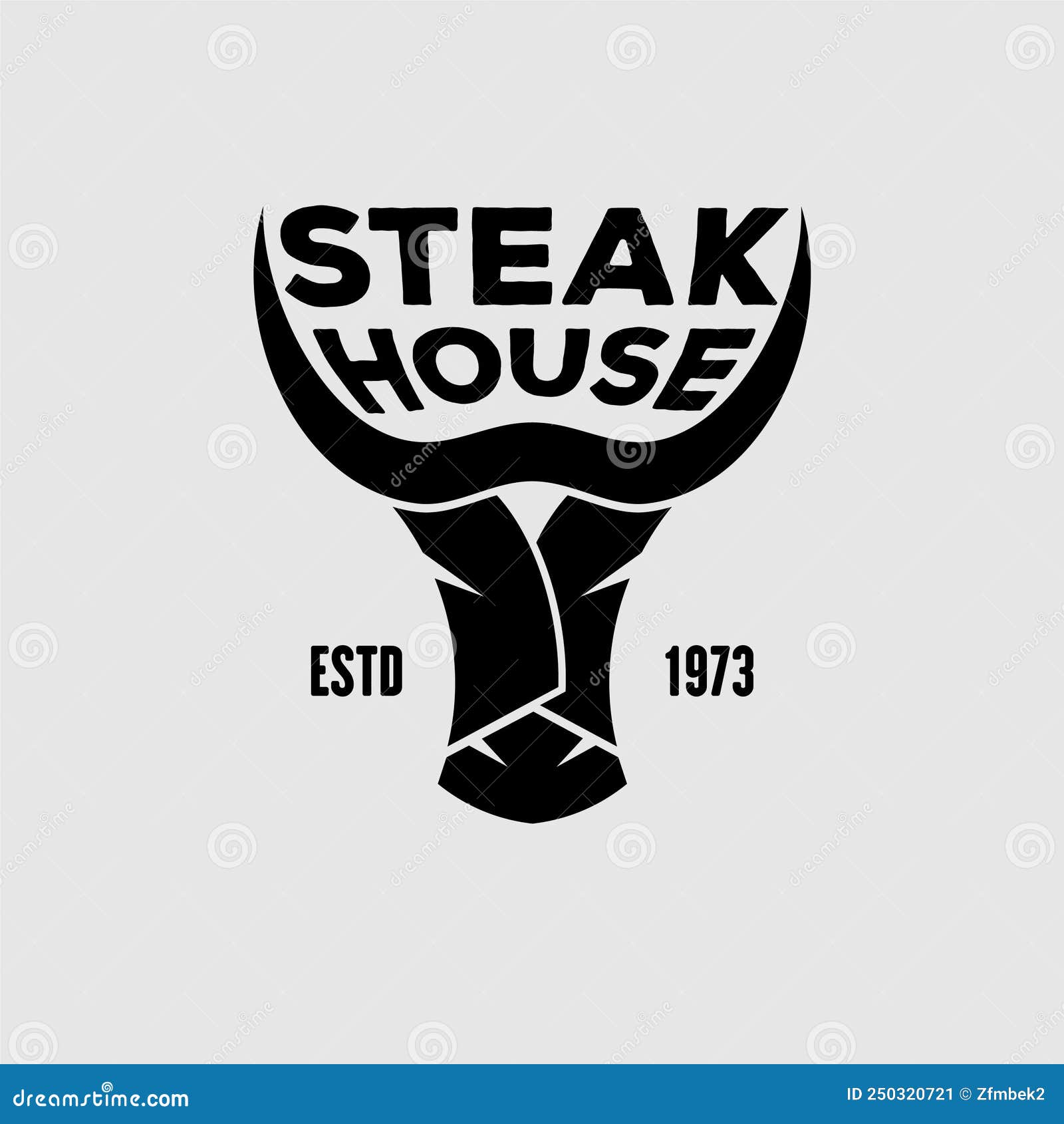 Steakhouse Logo Design with Bull Head. Vector Stock Vector ...