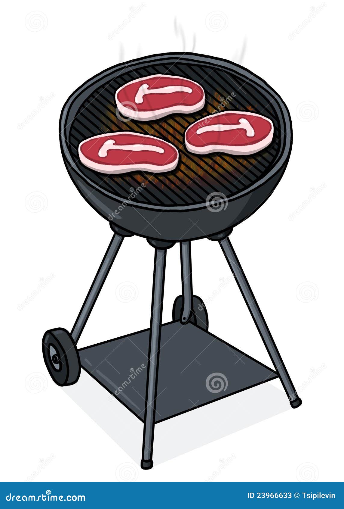 Steaks on a Grill Illustration Stock Illustration - Illustration of ...