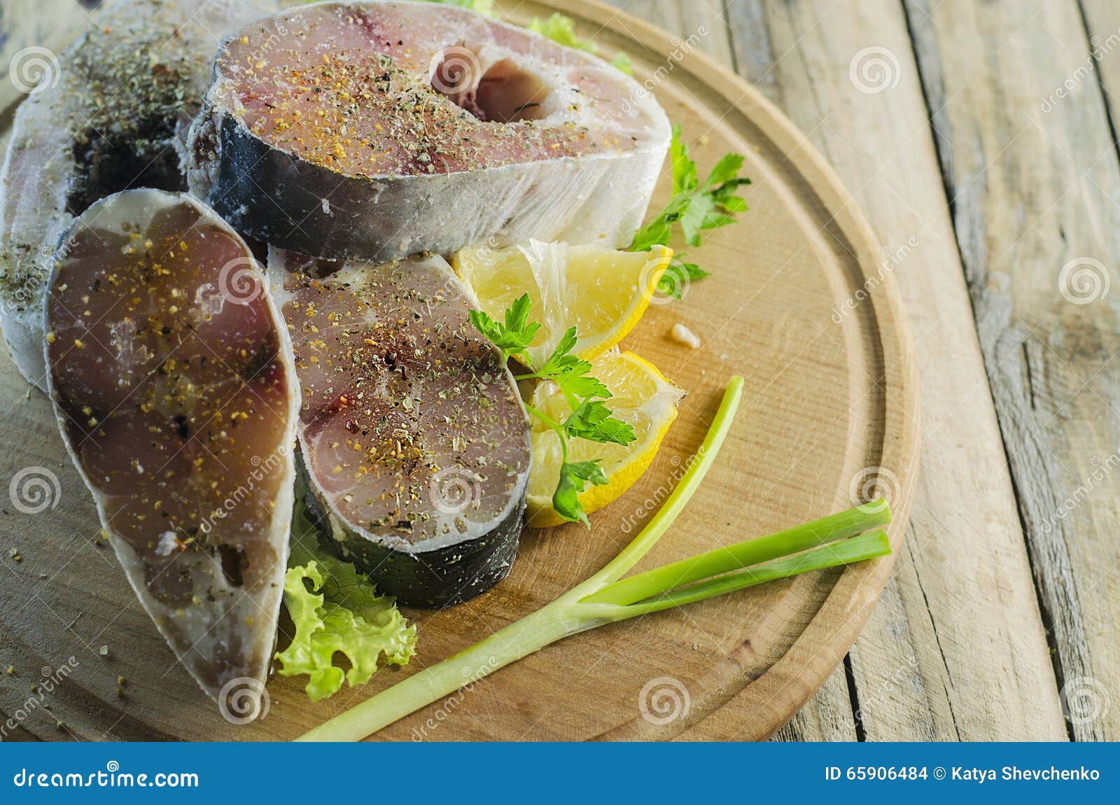 Steaks raw sea fish stock photo. Image of cooking, menu - 65906484