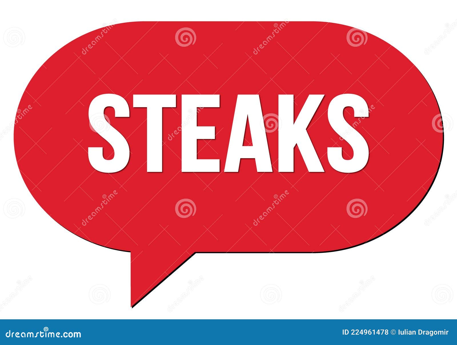 STEAKS Text Written in a Red Speech Bubble Stock Illustration ...
