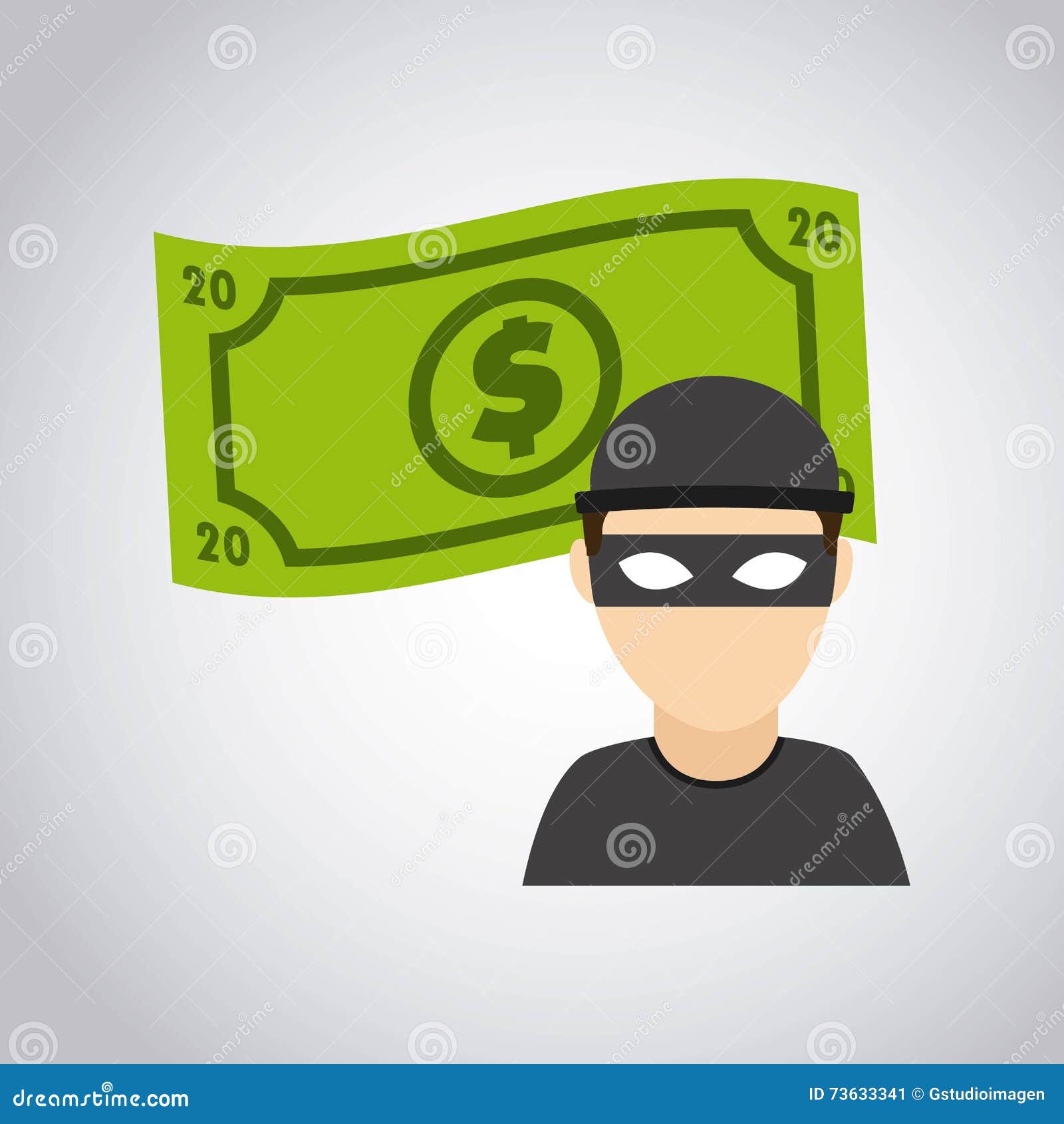 Stealer Dollars Isolated Icon Design Stock Illustration - Illustration ...
