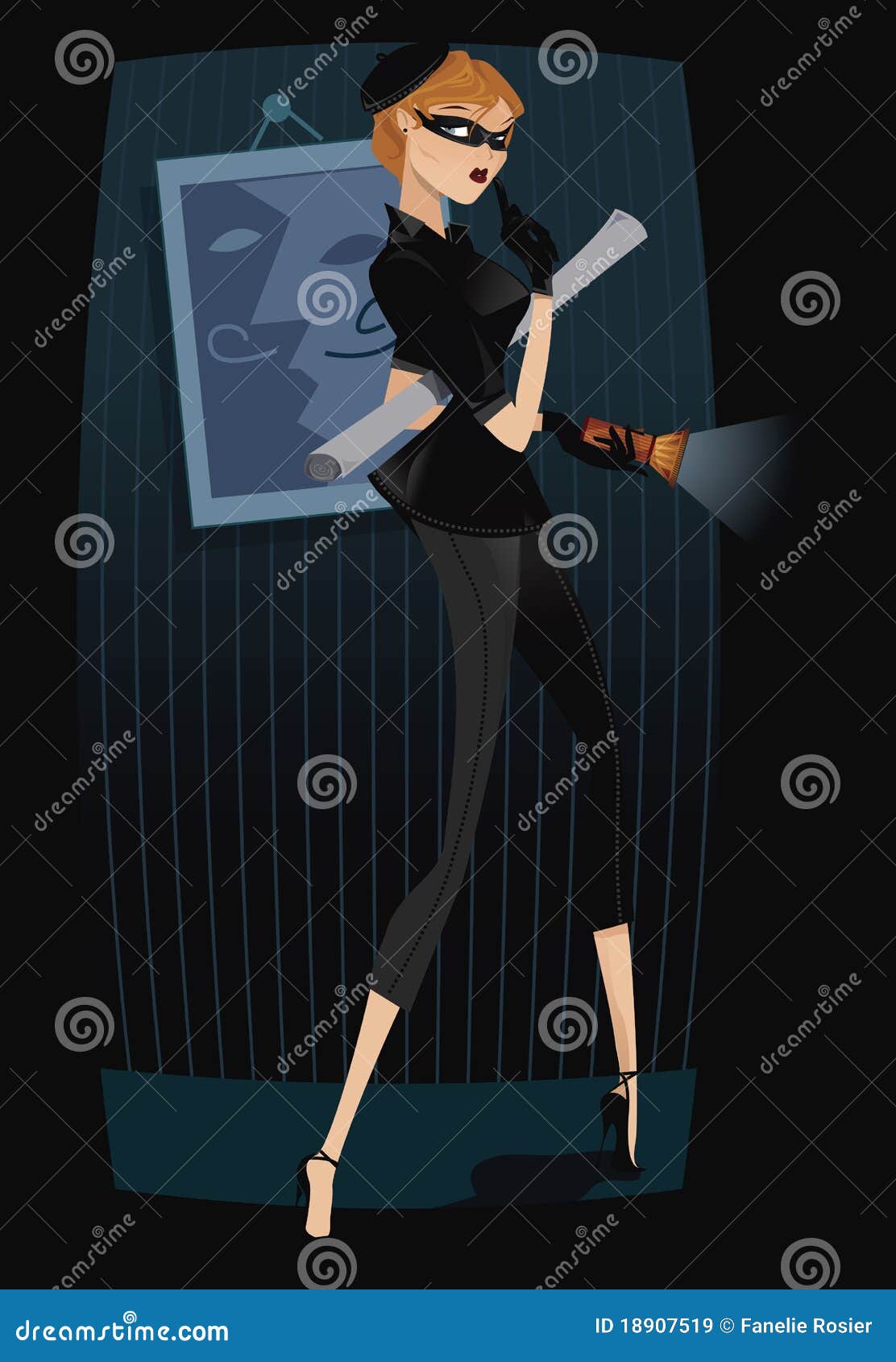 Stealing artworks stock vector. Illustration of person - 18907519