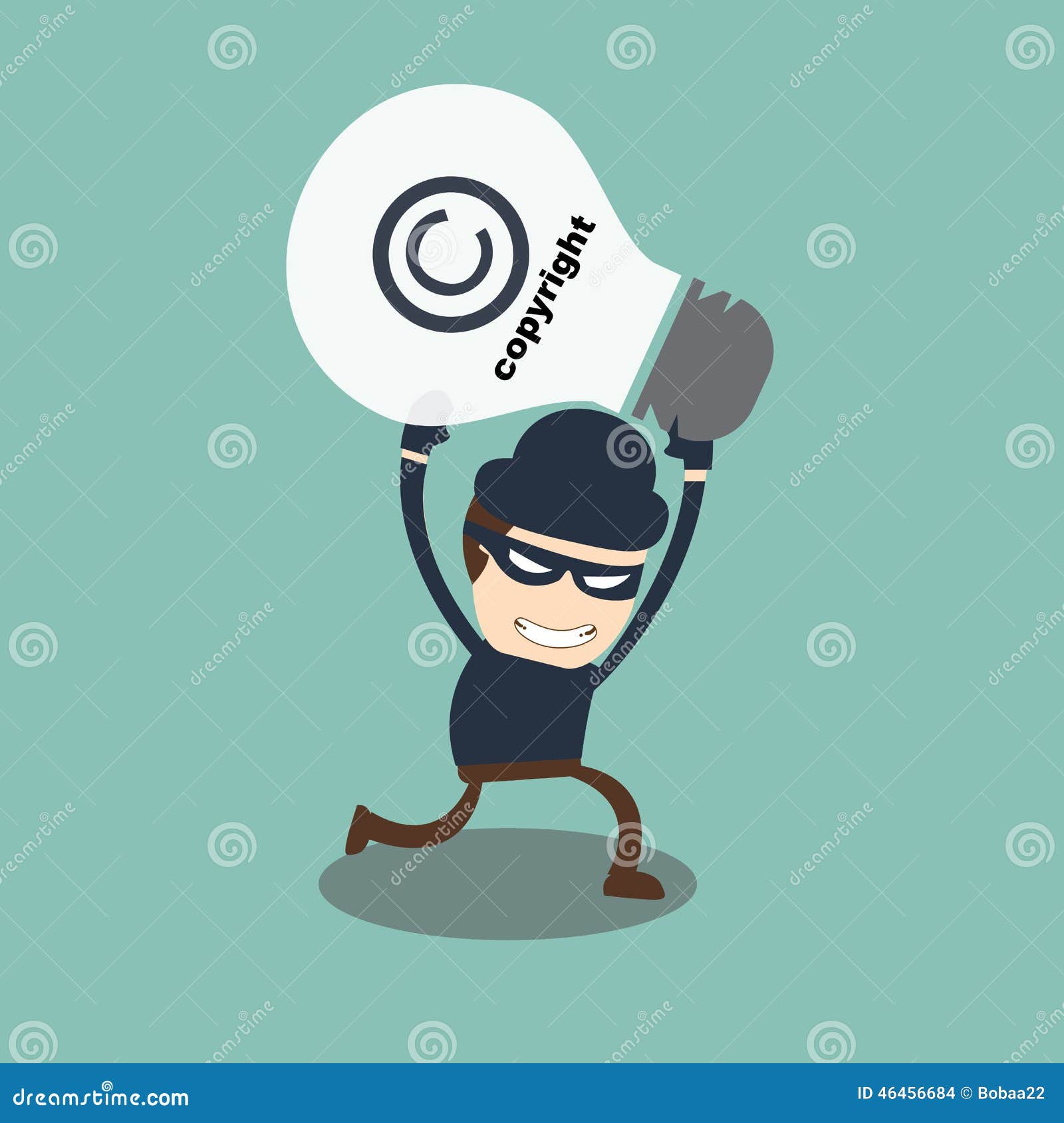 Stealing copyright concept stock illustration. Illustration of cartoon ...