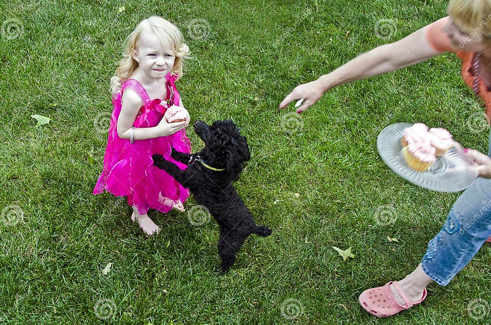 Stealing cupcake stock image. Image of cute, girl, jumping - 27667775