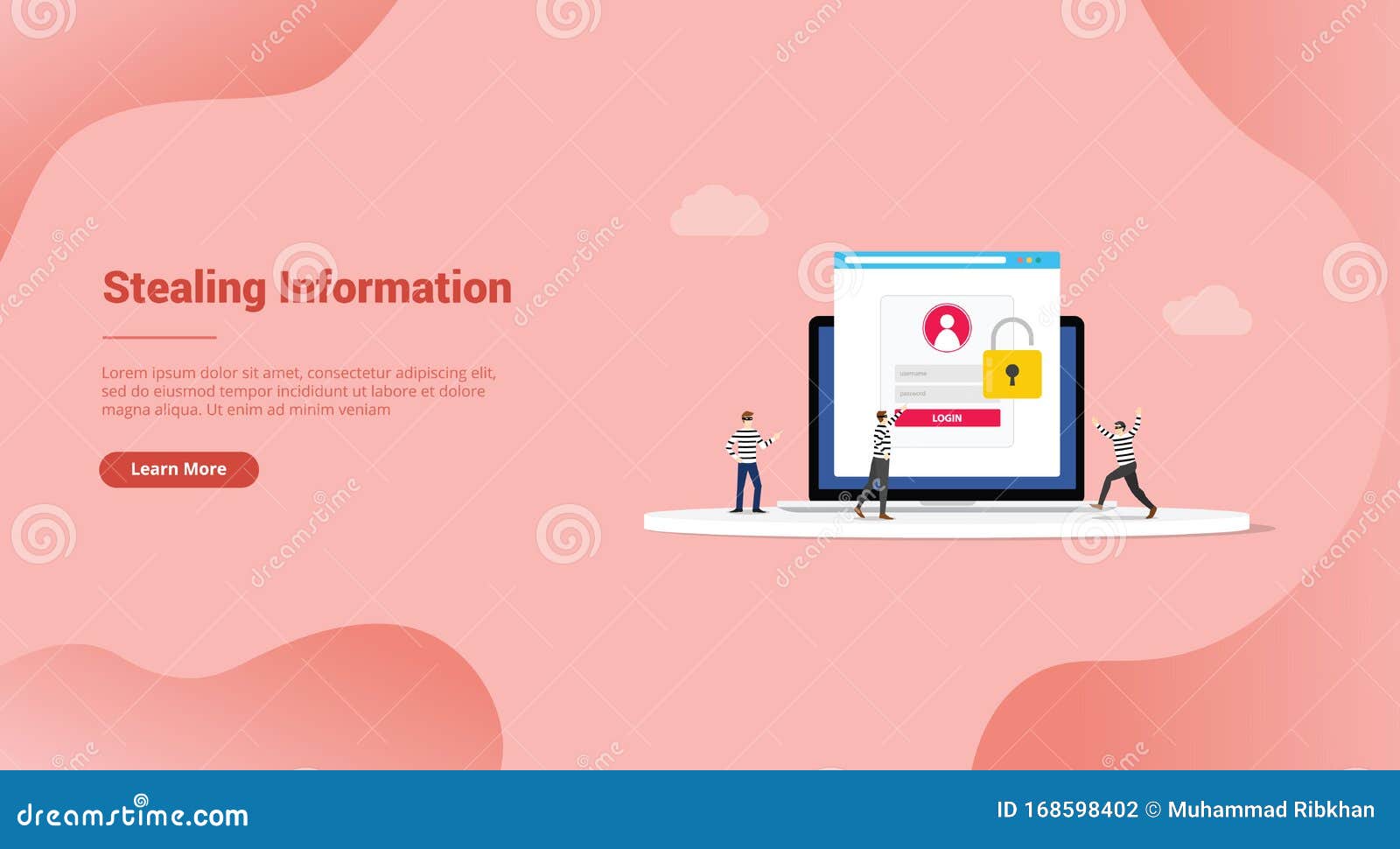 Stealing Information Digital Hacking Thief Concept for Website Template ...