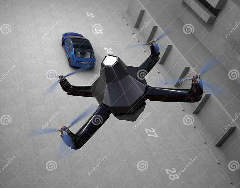 Stealth Drone Flying in the Sky Stock Illustration - Illustration of ...