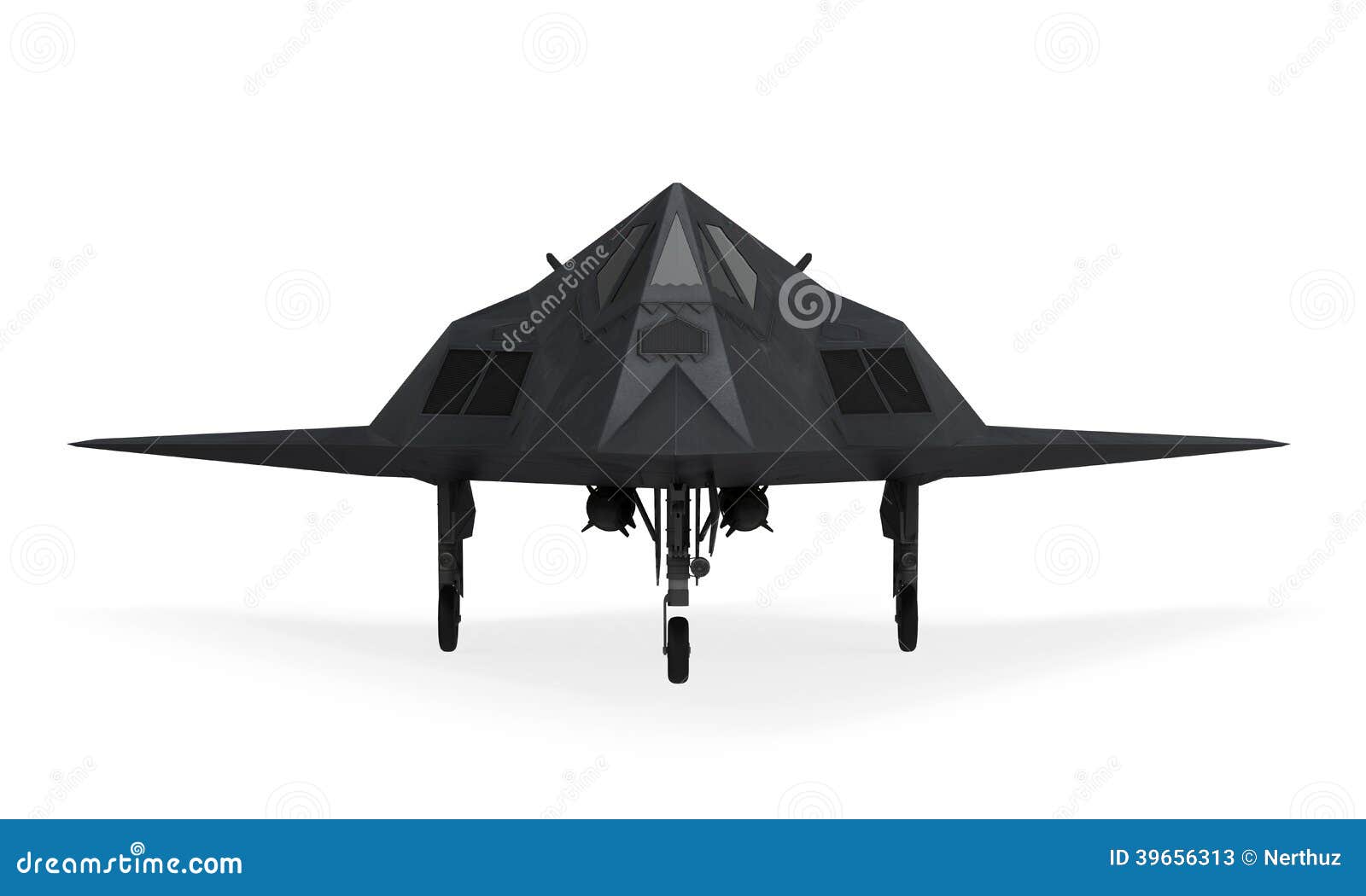 Stealth Fighter Jet Taking Off, Military Plane Isolated On White Stock ...