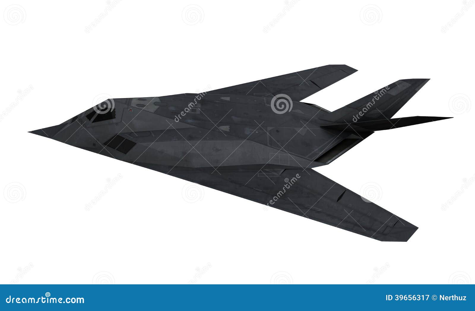 Stealth Fighter Jet, Military Plane Isolated On White, Bottom View ...