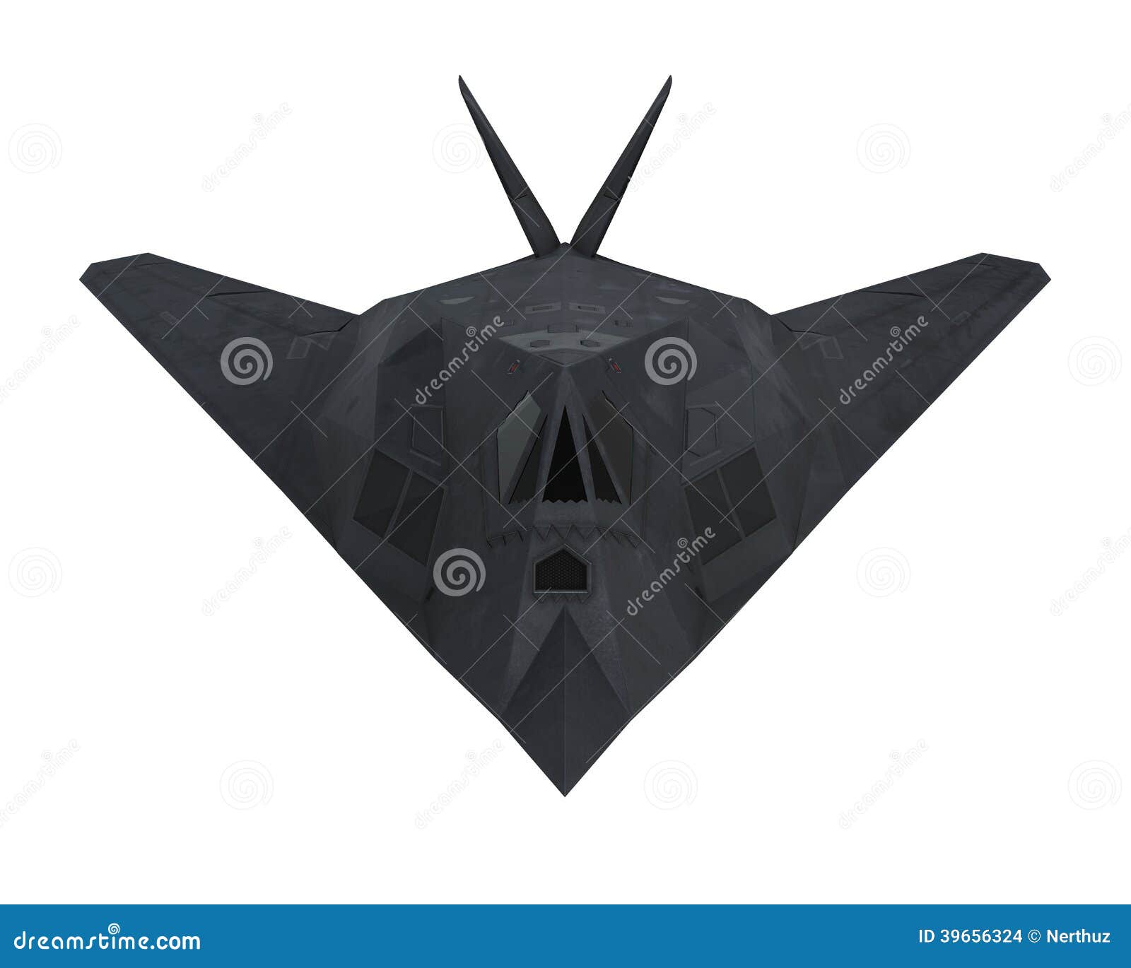 Stealth Fighter Jet, Military Plane Isolated On White, Bottom View ...