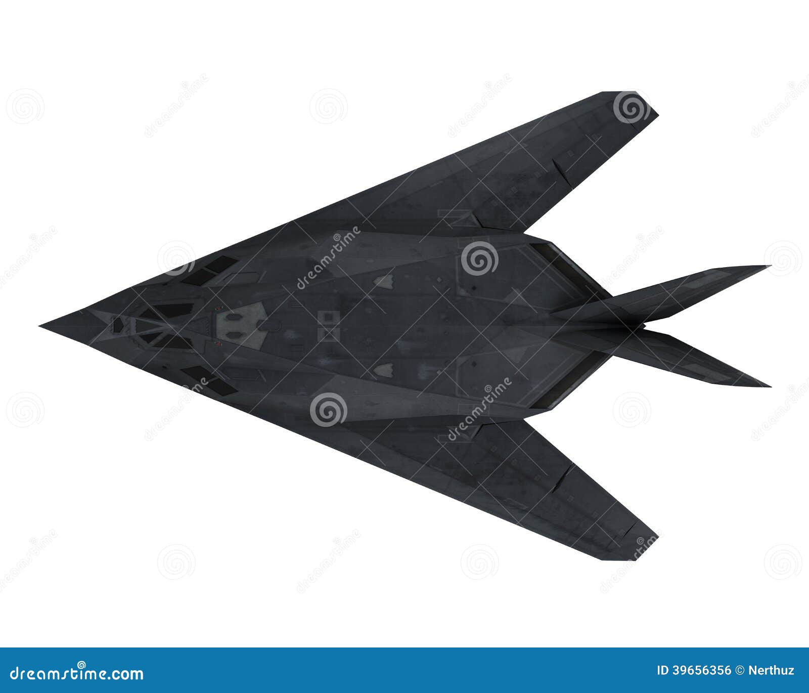 Stealth Fighter Jet, Military Plane Isolated On White, Bottom View ...