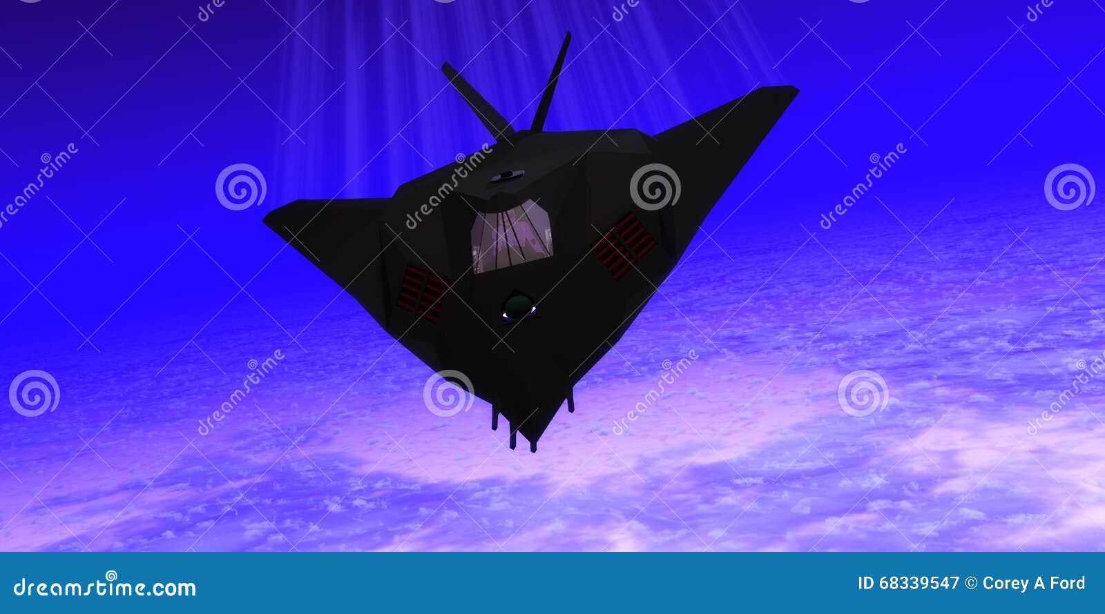 Stealth Fighter Jet, Military Plane Isolated On White, Bottom View ...