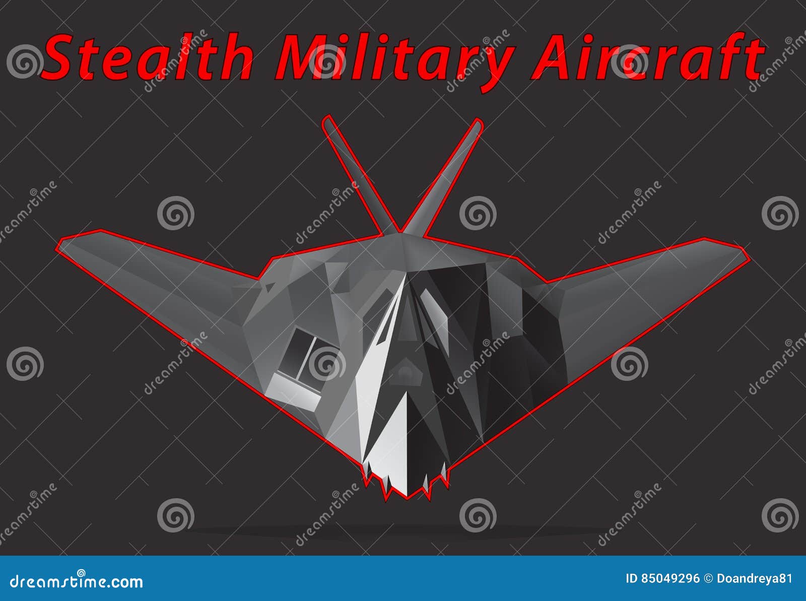 Stealth Military Aircraft. Vector Illustration Stock Vector ...
