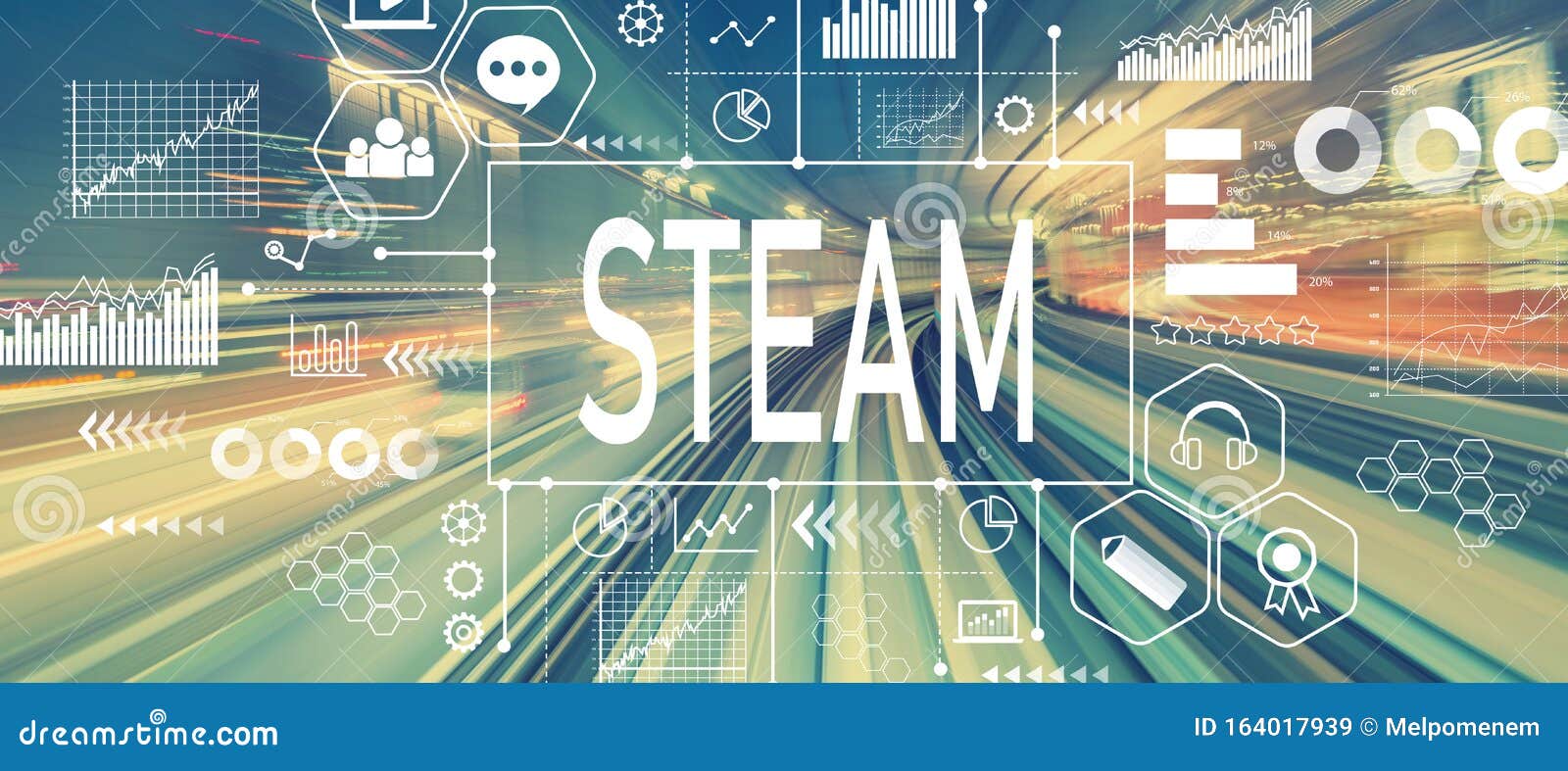 STEAM with Abstract High Speed Technology Stock Image - Image of motion ...