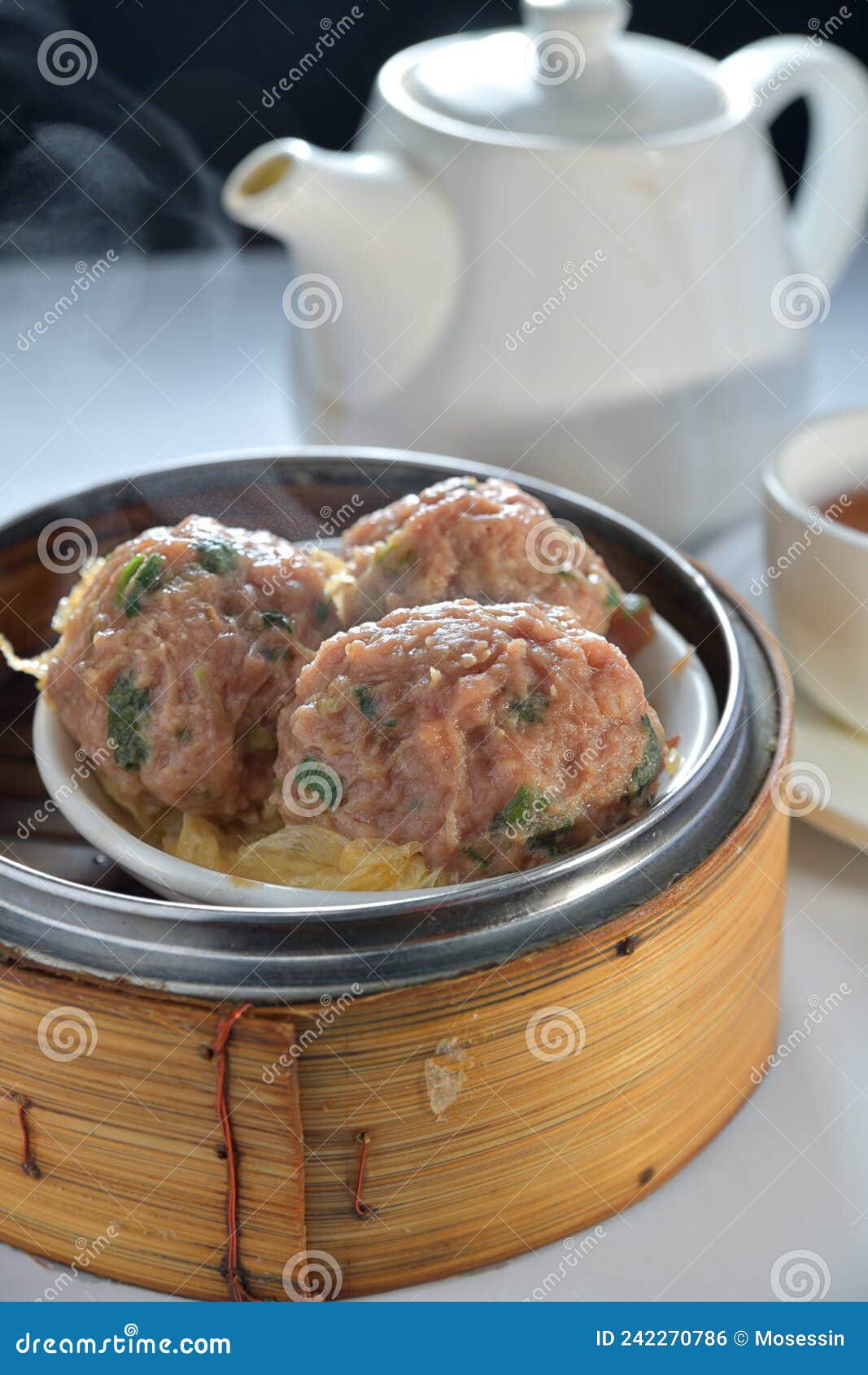 Steam Beef ball dim sum stock photo. Image of conventional - 242270786