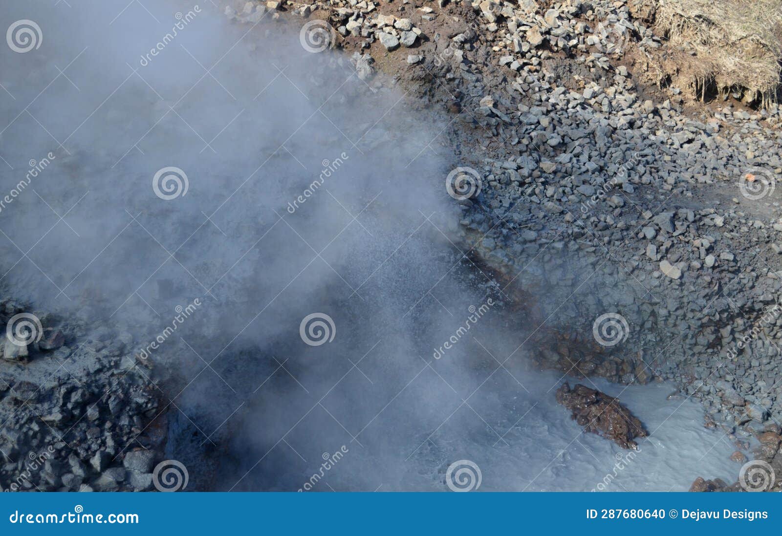 Steam and Bubbling Mud in Rural Iceland Stock Photo - Image of mineral ...