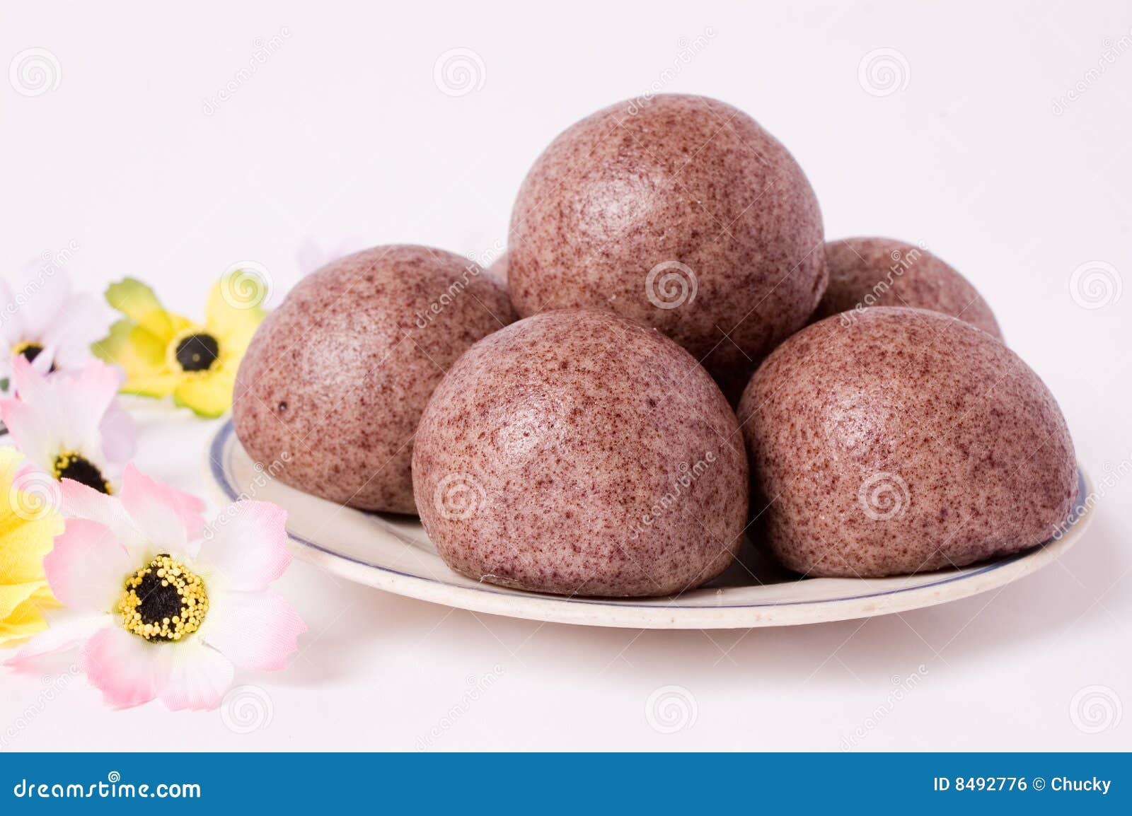 Steam Bun of Purple Rice, Chinese Staple Stock Photo - Image of food ...