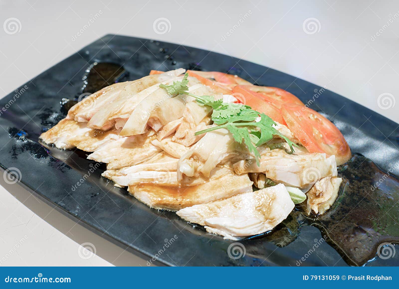 Steam Chicken for Eat with Rice. Stock Image - Image of vegetable, dish ...