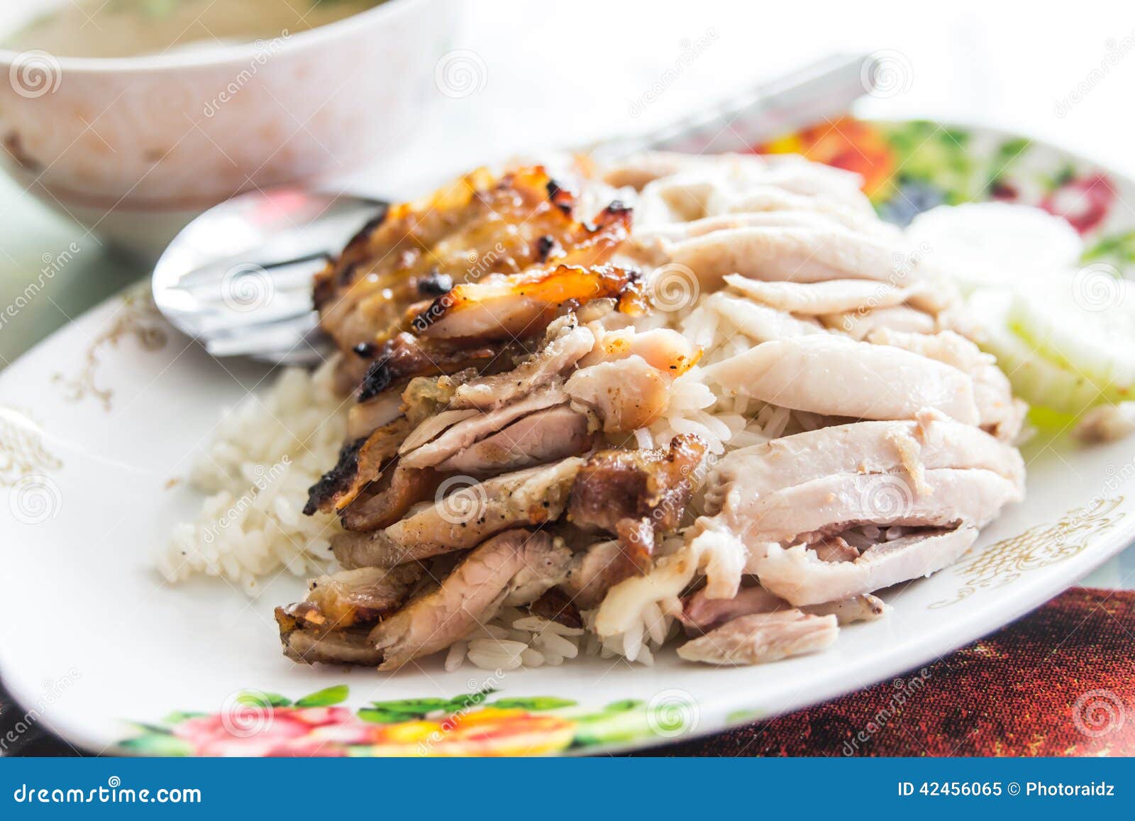 Steam Chicken with Rice stock image. Image of chicken - 42456065