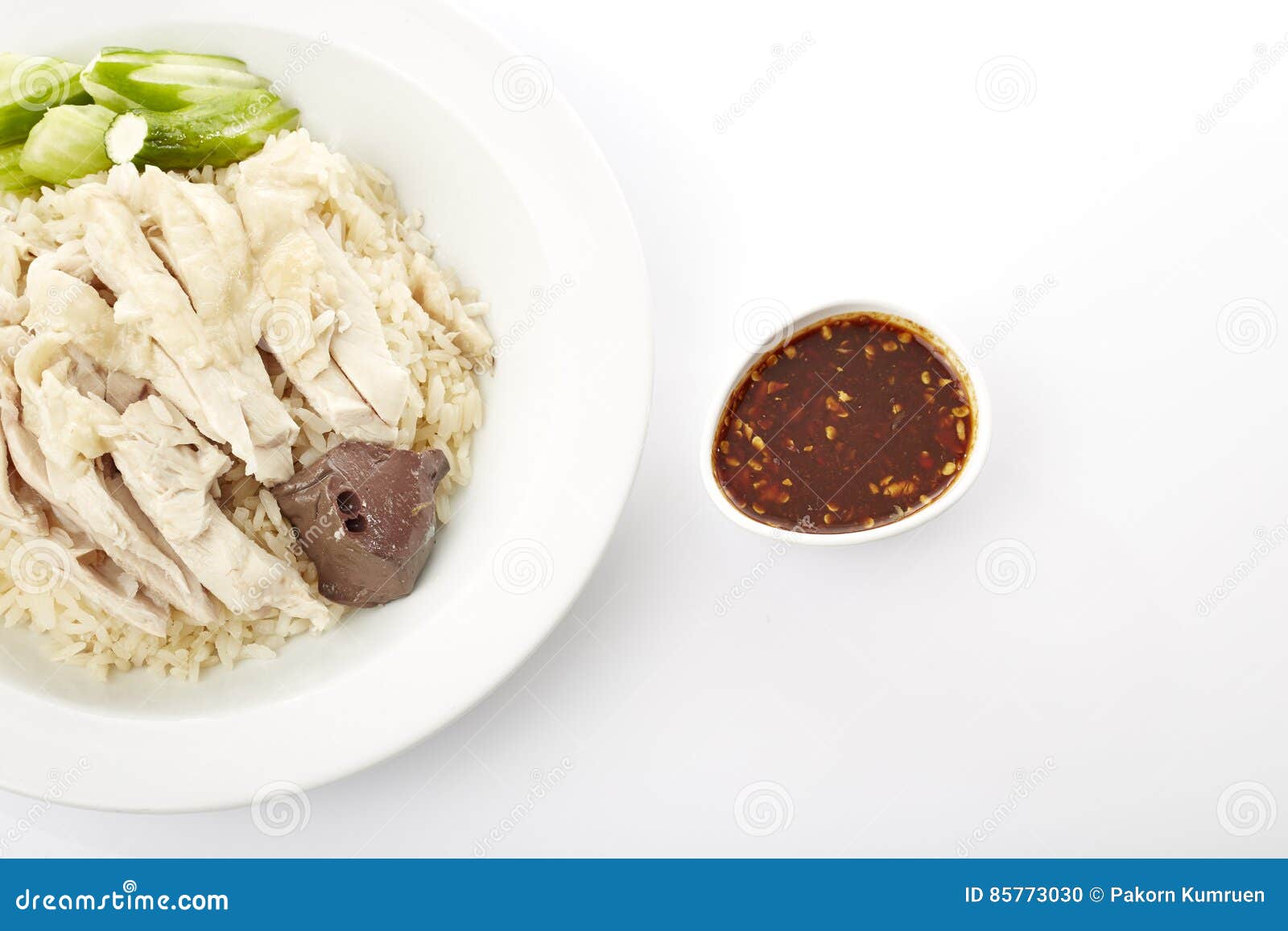 Steam Chicken with Rice stock photo. Image of sauce, horizontal - 85773030