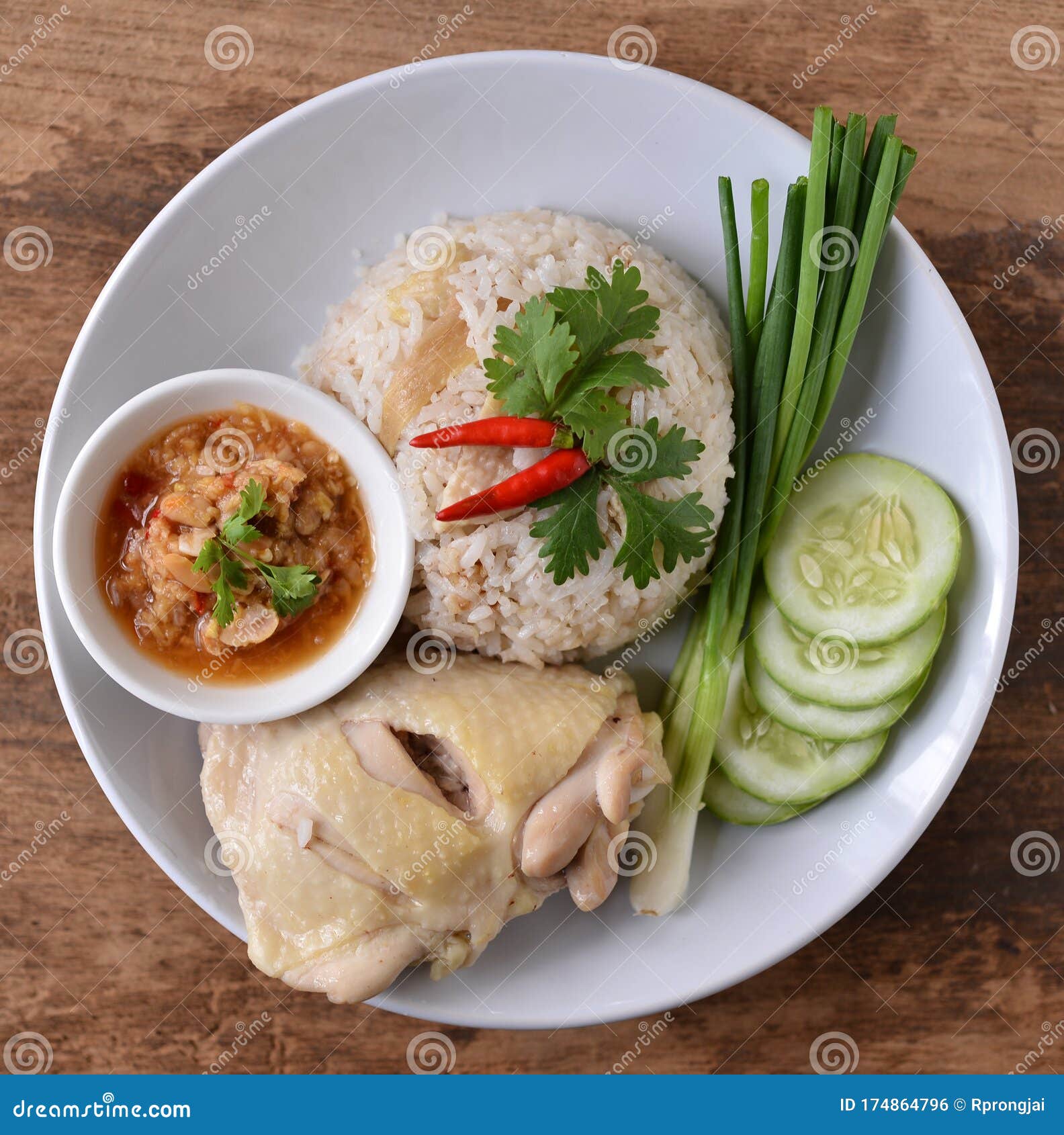 Steam Chicken with Rice stock photo. Image of rice, delicious - 174864796