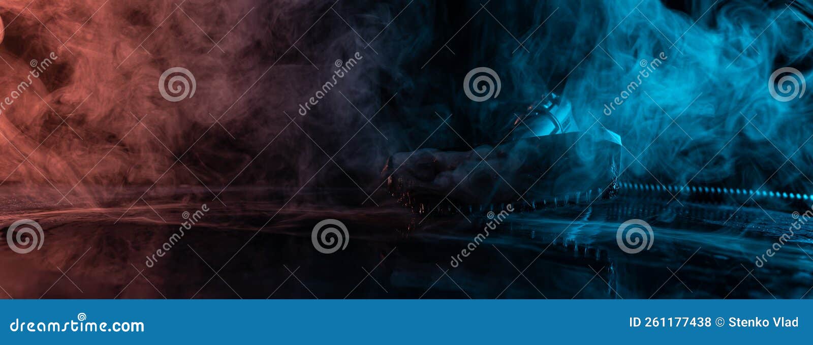Steam Clean Brush in Neon Light. Steam Clean Concept Stock Photo ...