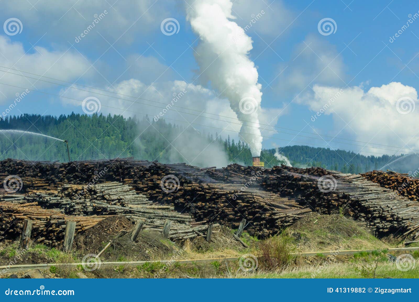 Steam Cloud Generated by a Lumber Kiln Stock Photo - Image of steam ...