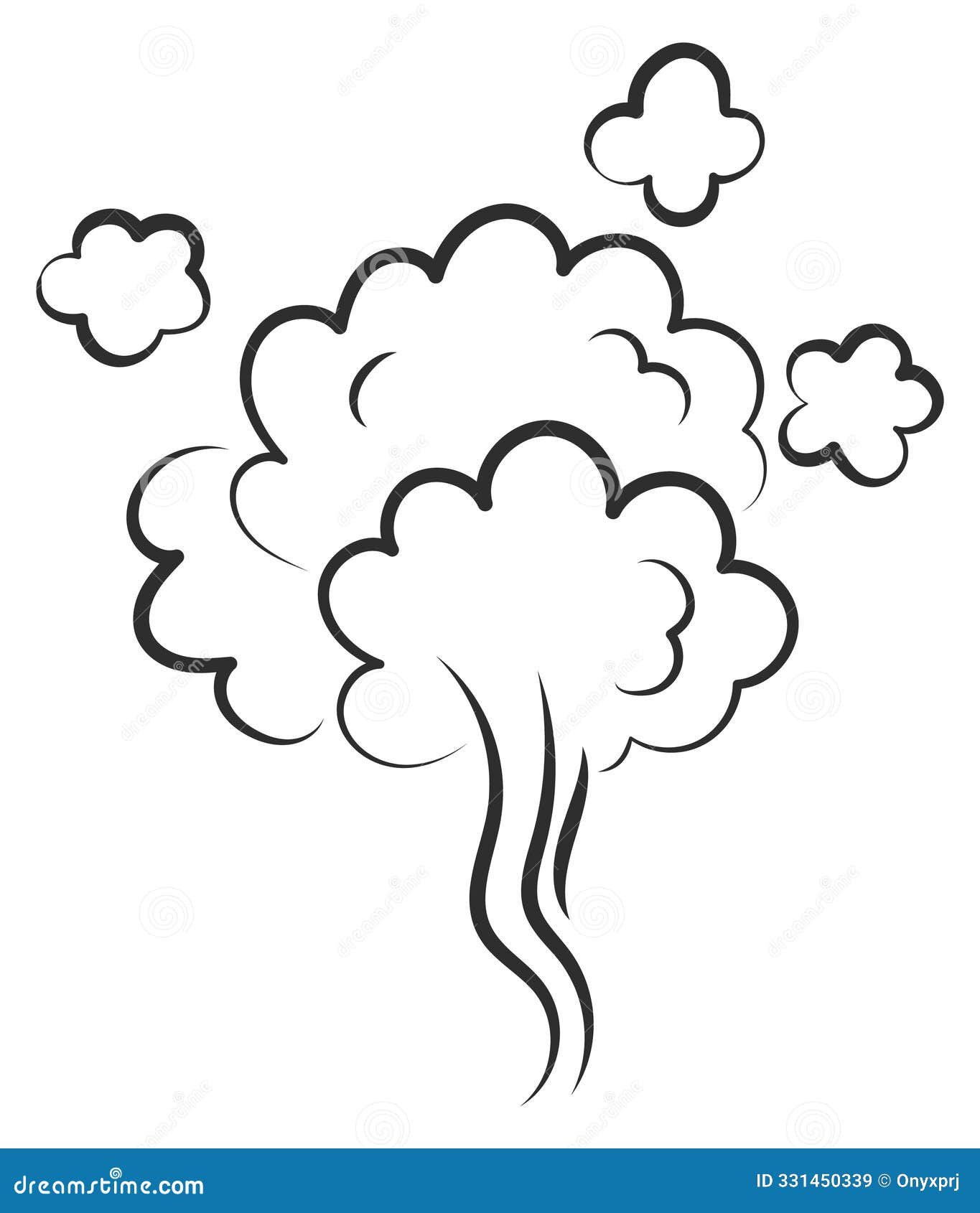 Steam Cloud Line Icon. Comic Smoke Effect Stock Vector - Illustration ...