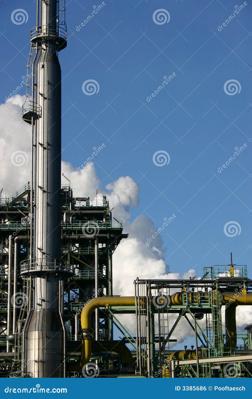 Steam from a coking plant stock photo. Image of tower - 3385686