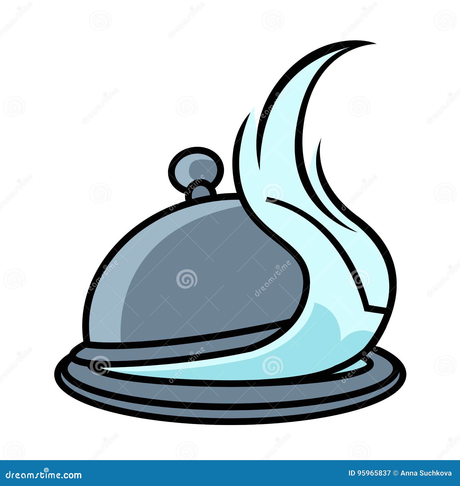 Steam Comes from Under the Covers of the Dish for Hot Meal Stock Vector ...