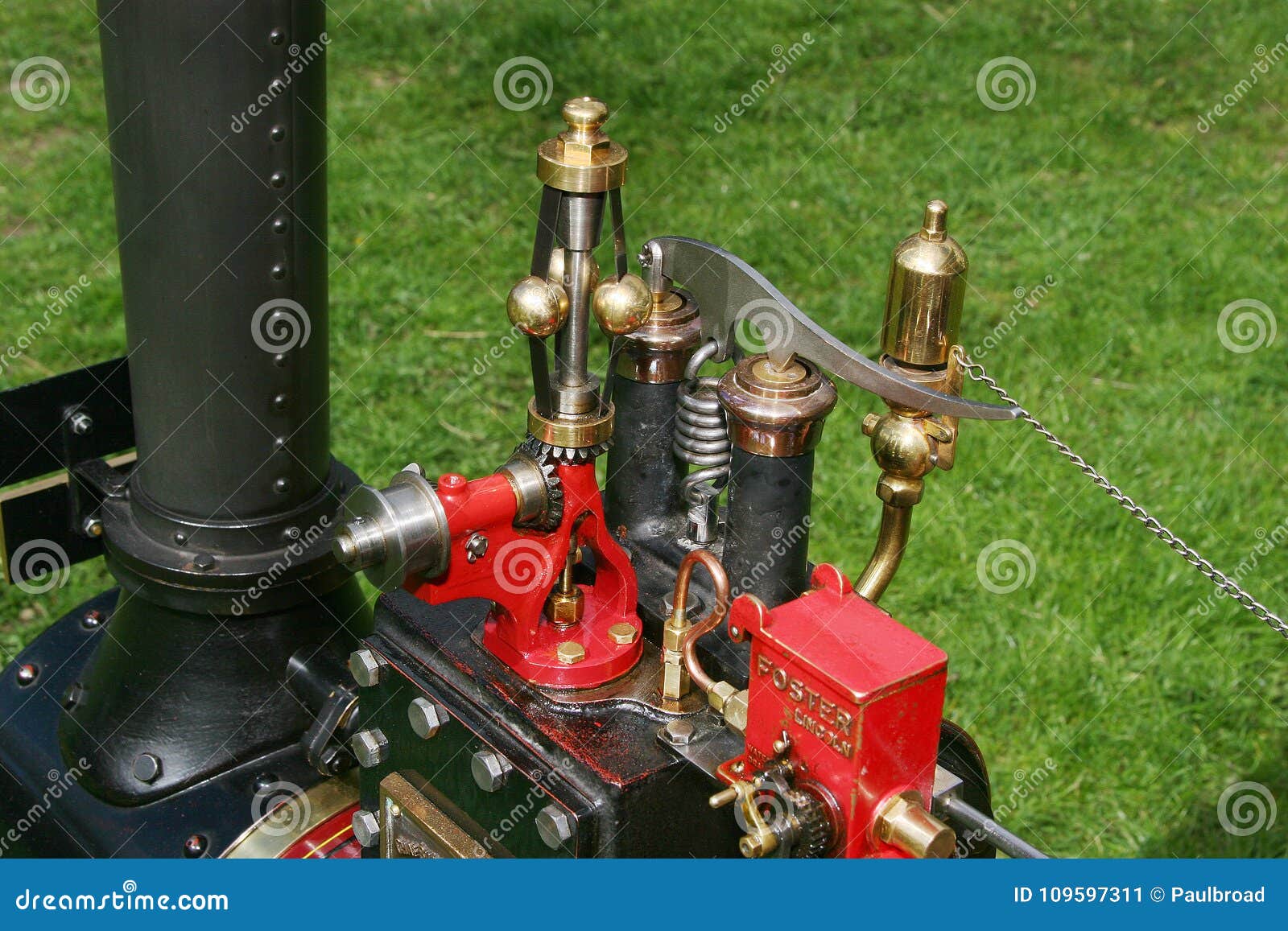 Steam Control System on Model Traction Engine. Editorial Photo - Image ...