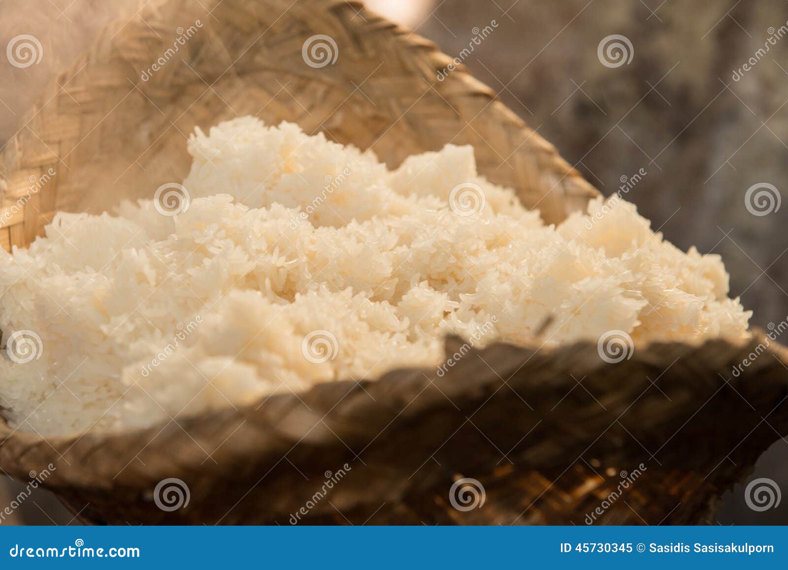 Steam cooked sticky rice stock image. Image of drink - 45730345