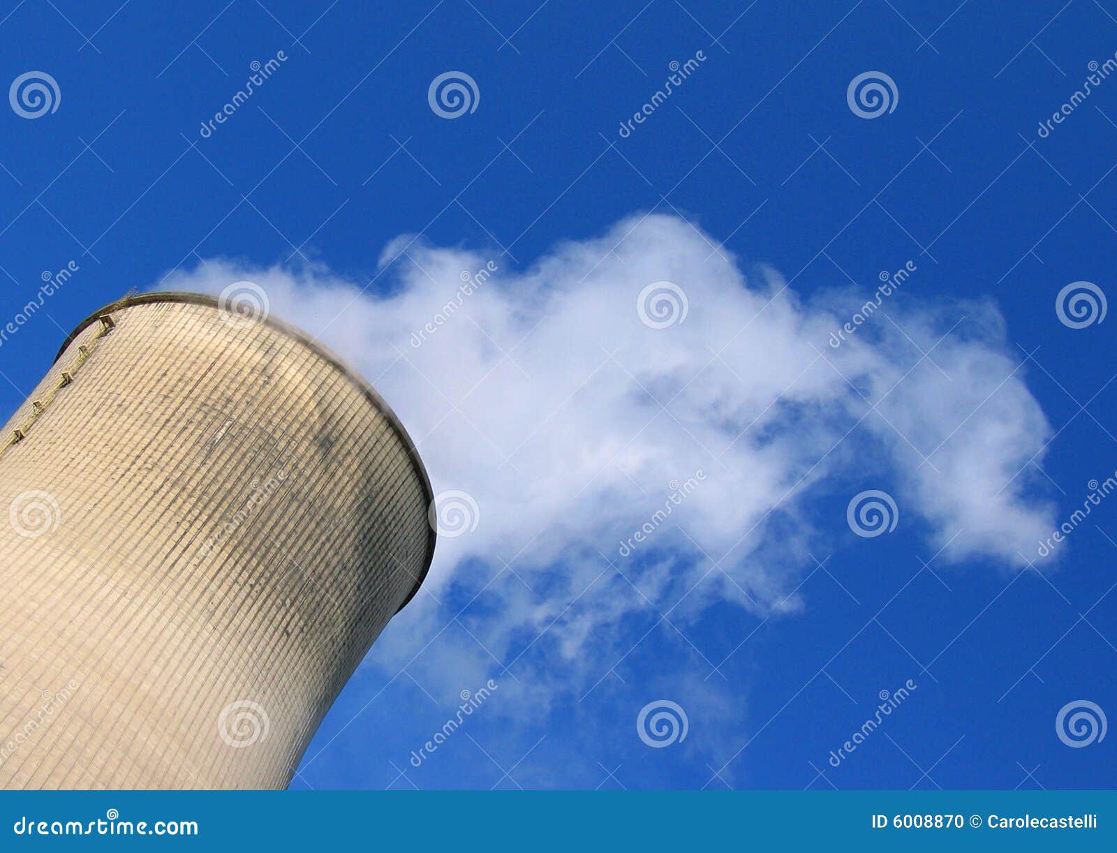 Steam Cooling Tower Power Plant Stock Photo - Image of blue, details ...