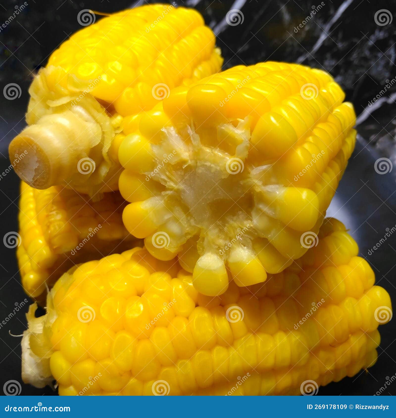 Steam corn on the table stock image. Image of snack - 269178109