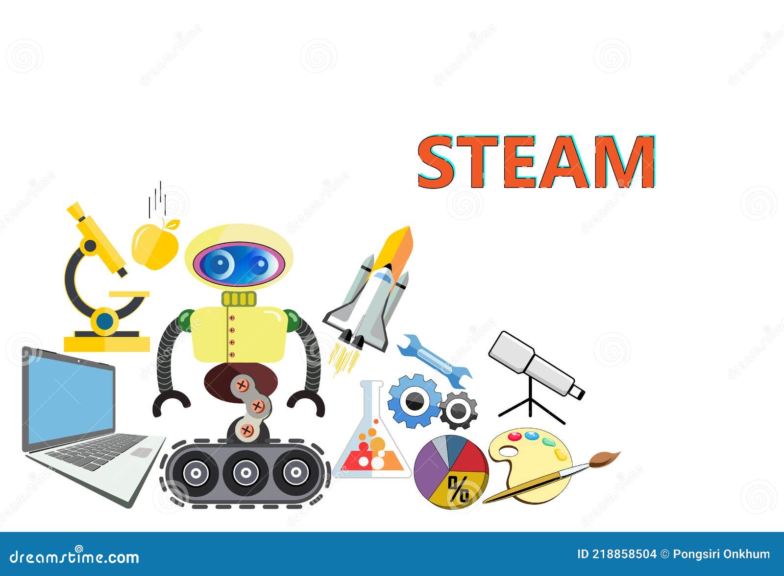 STEAM Education stock vector. Illustration of beaker - 218858504