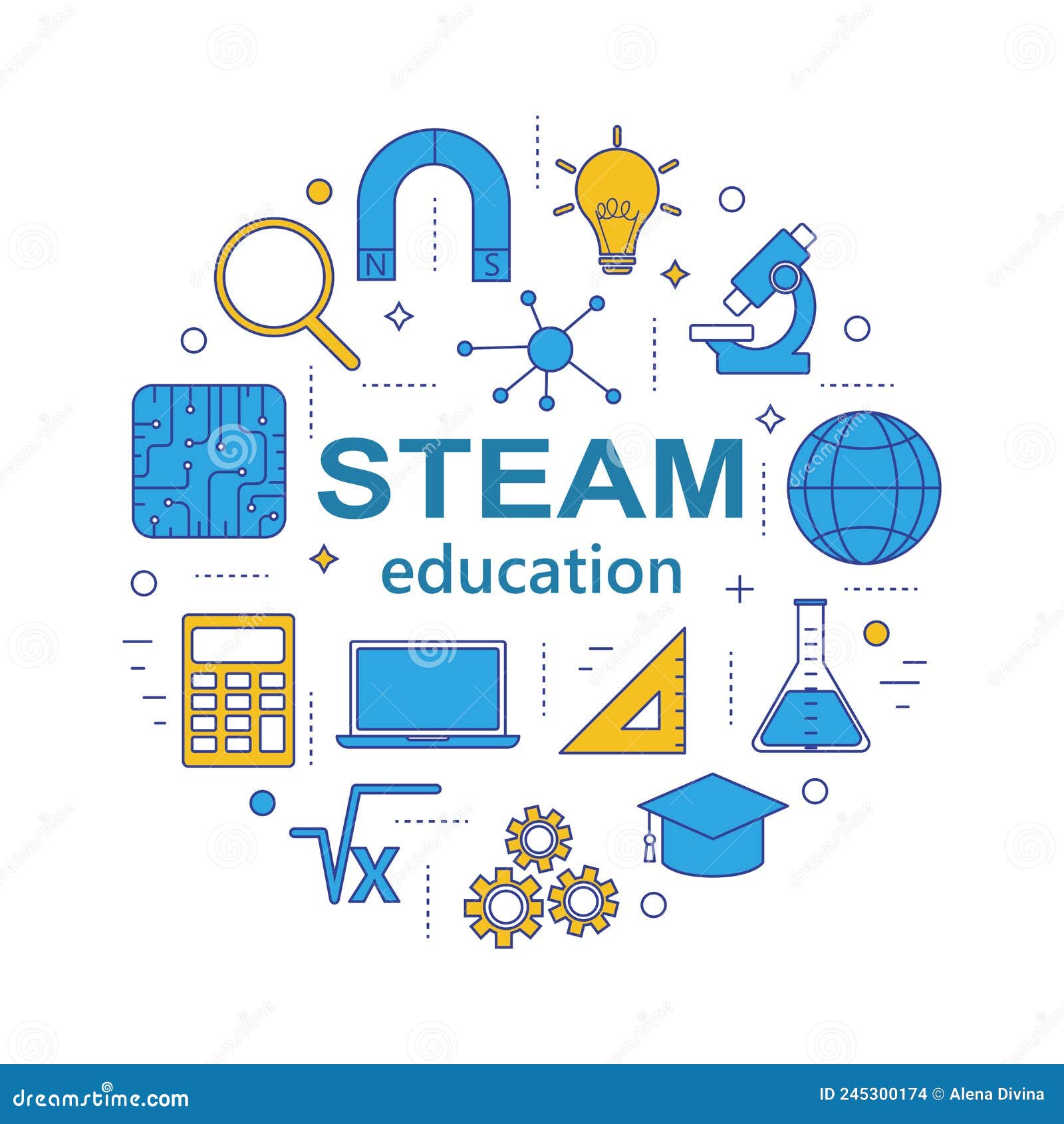 STEAM education_04 stock vector. Illustration of physics - 245300174