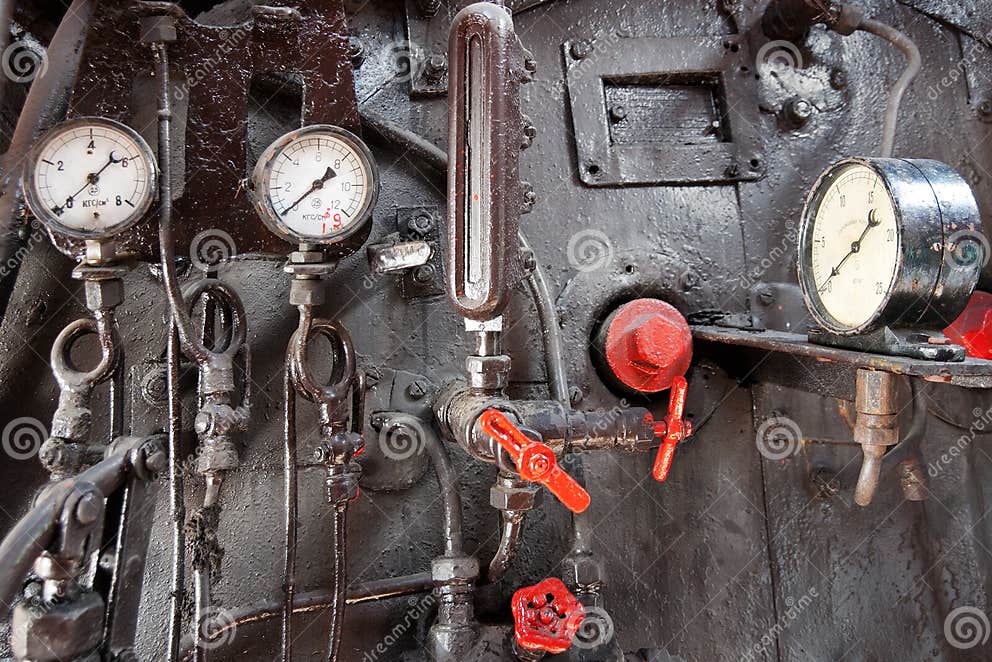 Steam engine control panel stock image. Image of pressure - 56147945
